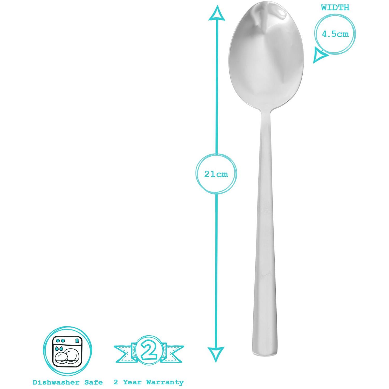 Tondo Stainless Steel Dessert Spoons - 21cm