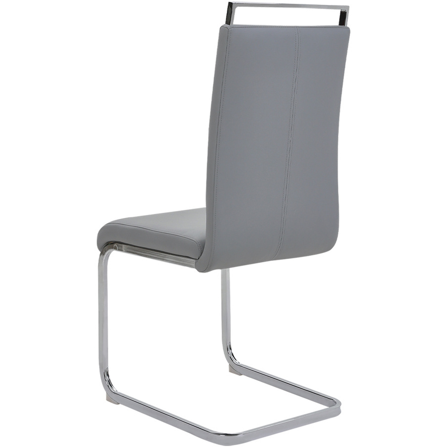 Set of 2 PU Metal High Dining Chairs