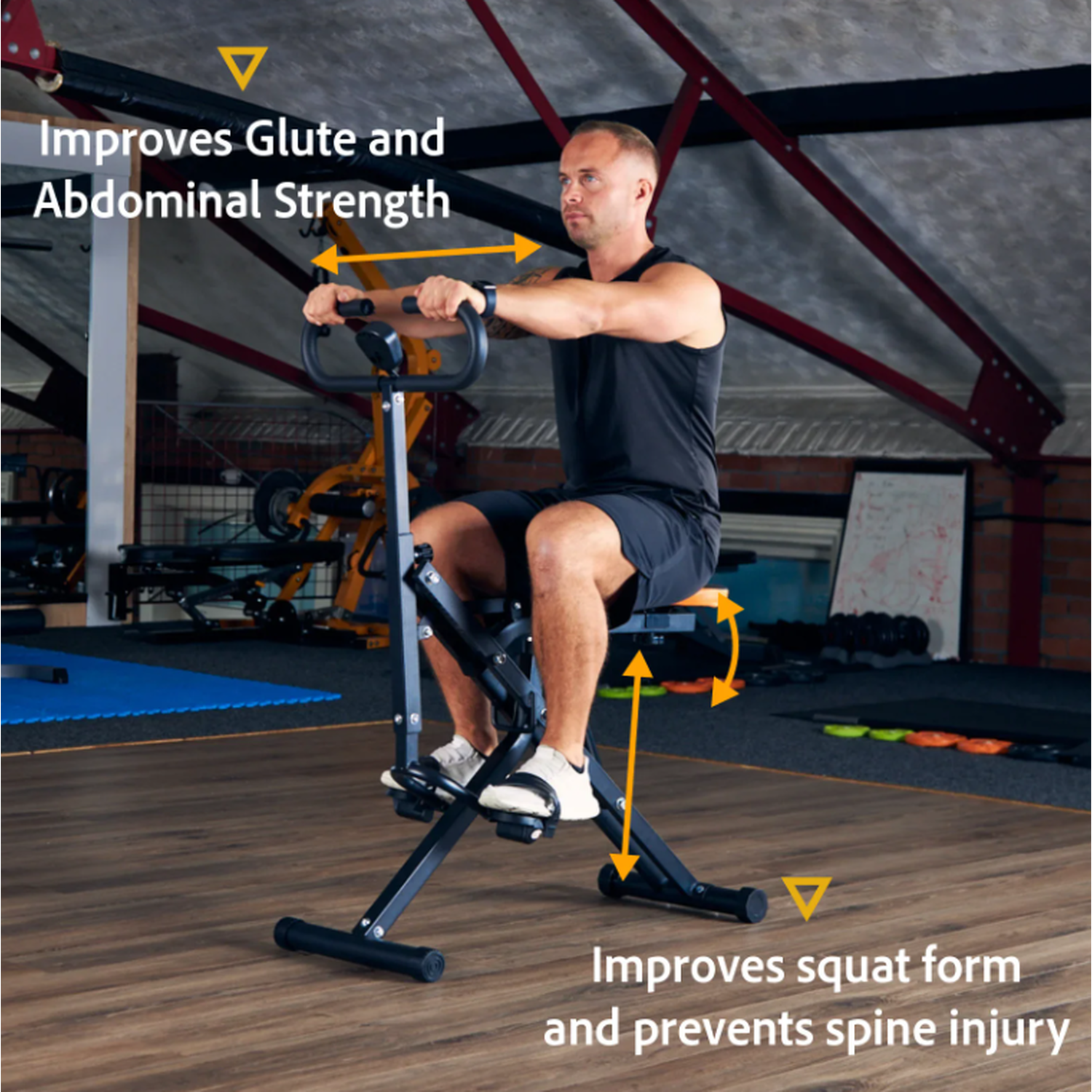 Compact Exercise Machine Foldable Squat Assist Trainer With LCD Display ...