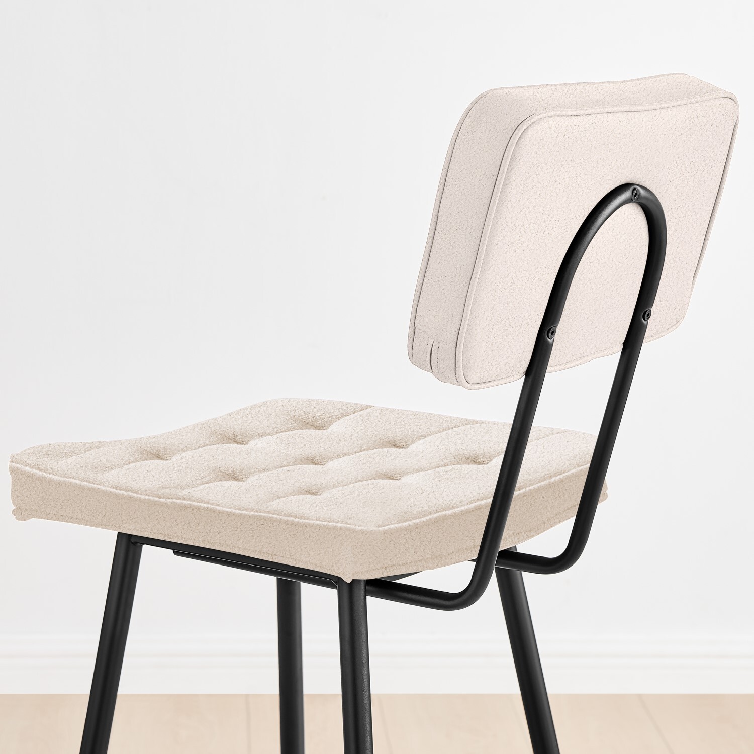 2 x Braxton Bar Chair Boucle Black Legs
