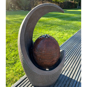 AllPondSolutions Moonshape Water Feature with LED Lights - Solar