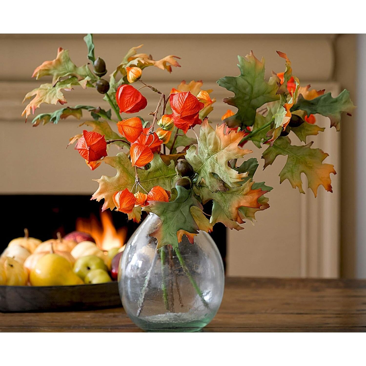 Artificial Single Chinese Lantern Flower Stem L74cm