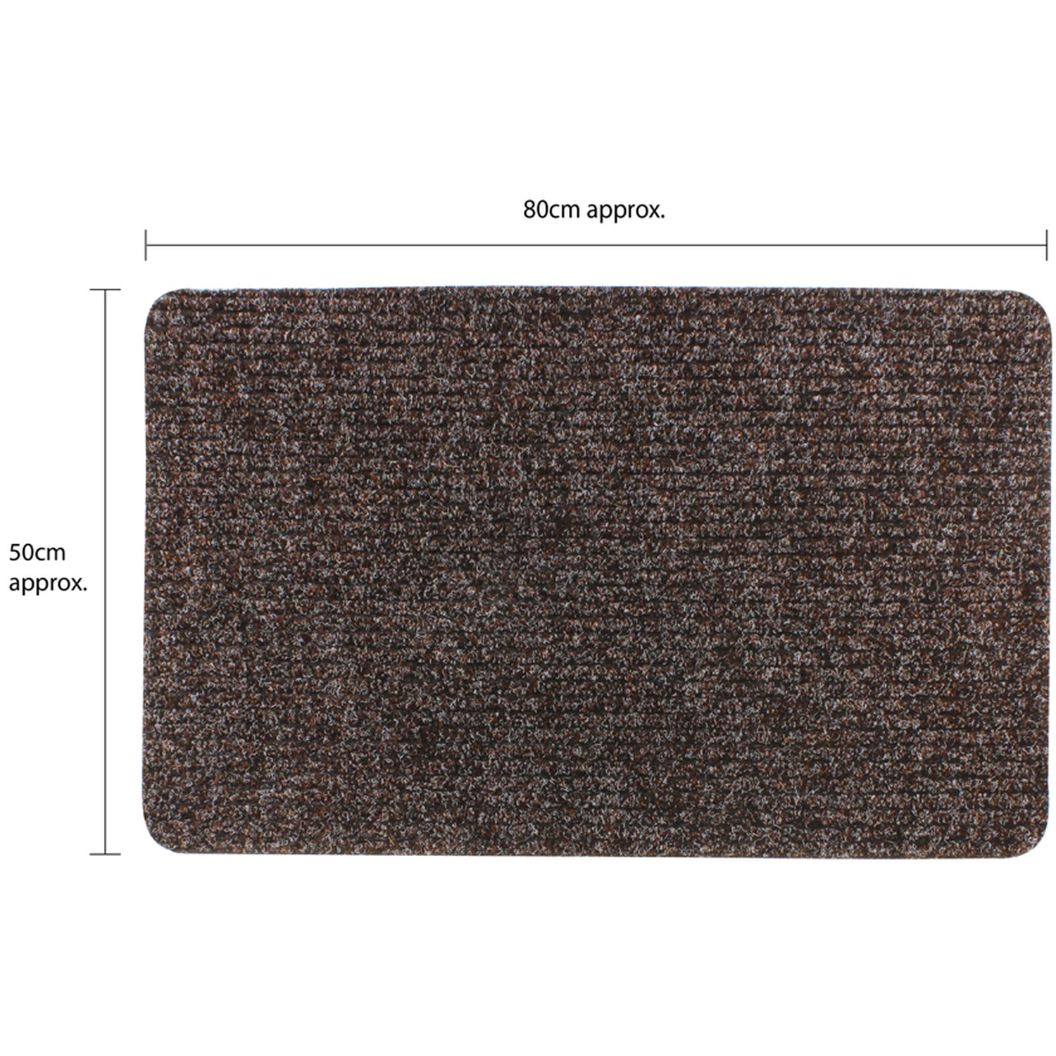 JVL Delta Indoor Mat - Brown 50 x 80cm