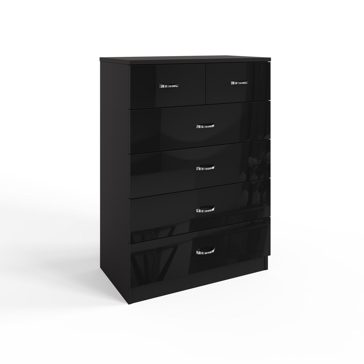 High Gloss Large 6 Drawer Chest Of Drawers