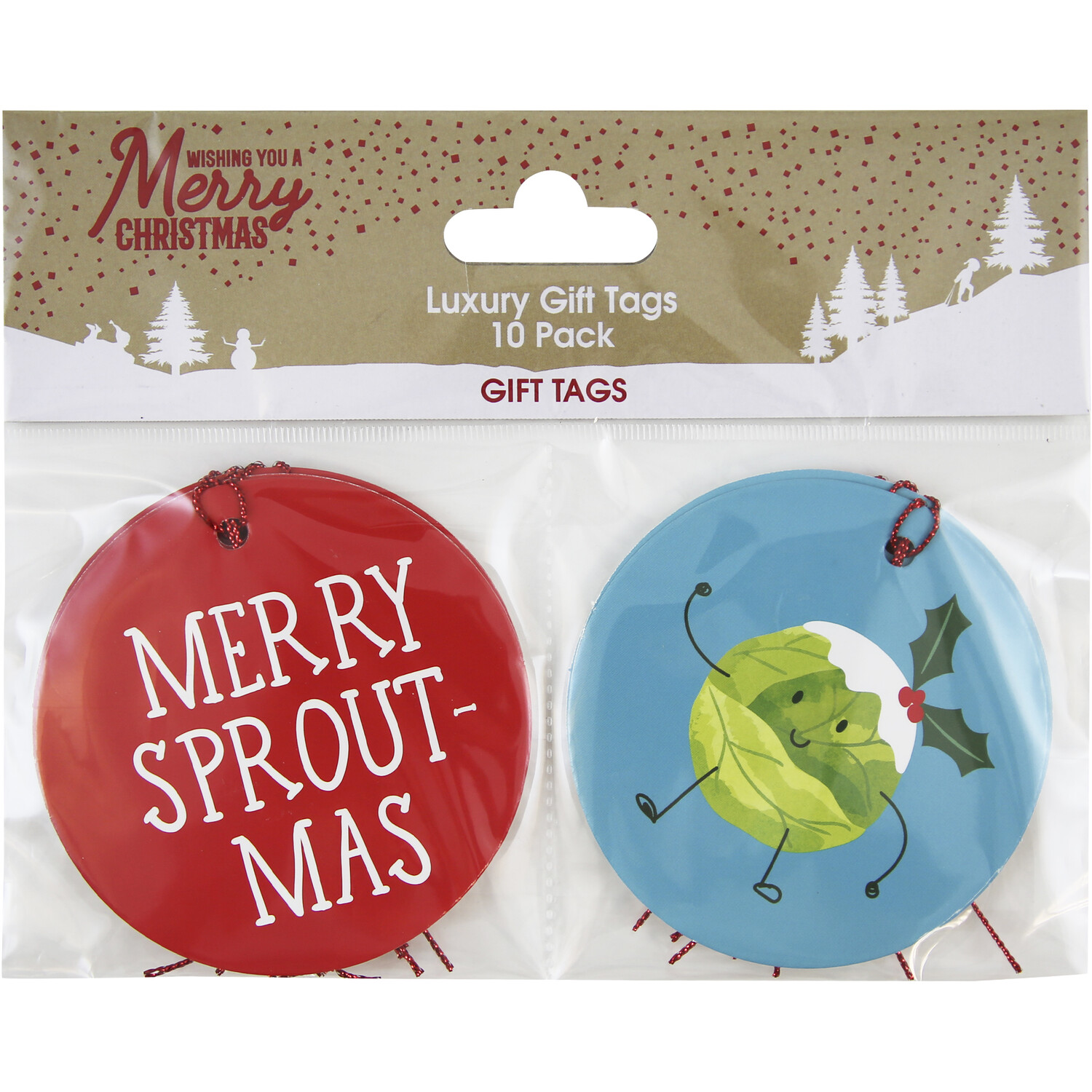 Pack of 10 Festive Sprout Gift Tags