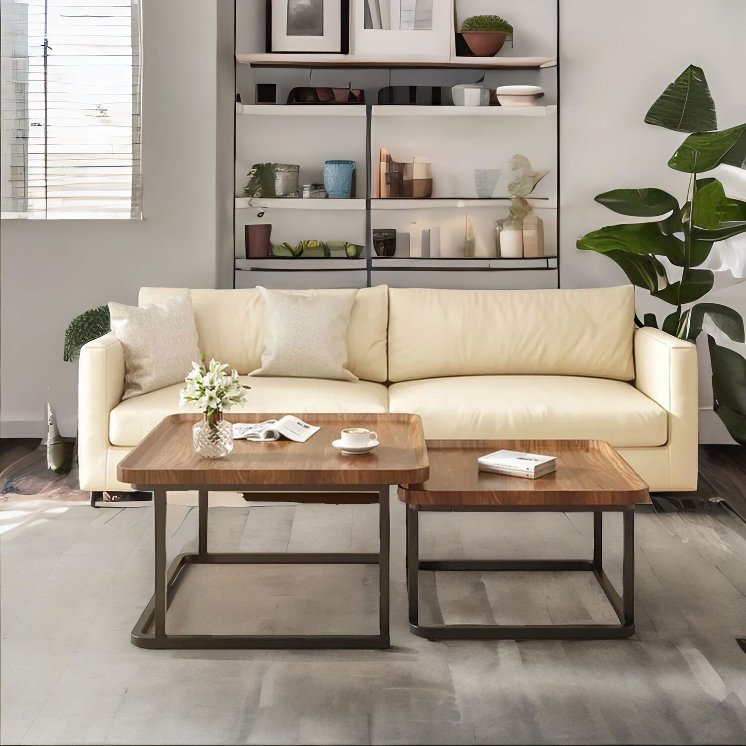 2 piece Industrial Square Nesting Tables