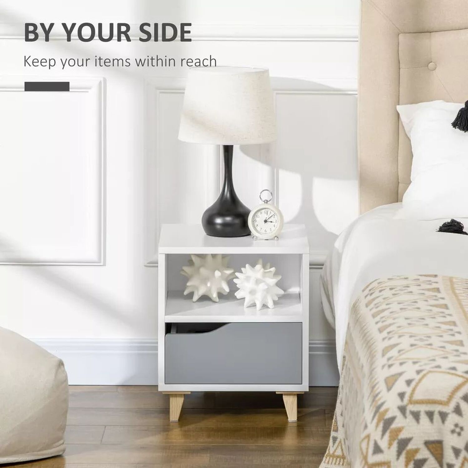 Modern Set of 2 Bedside Tables with Storage