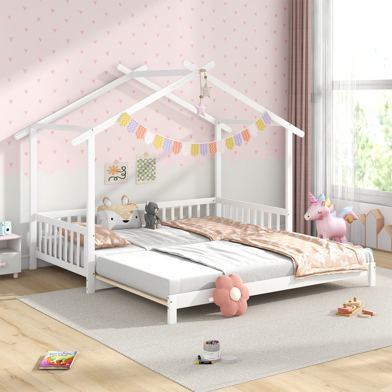 Extendable House Bed Single to Double Daybed
