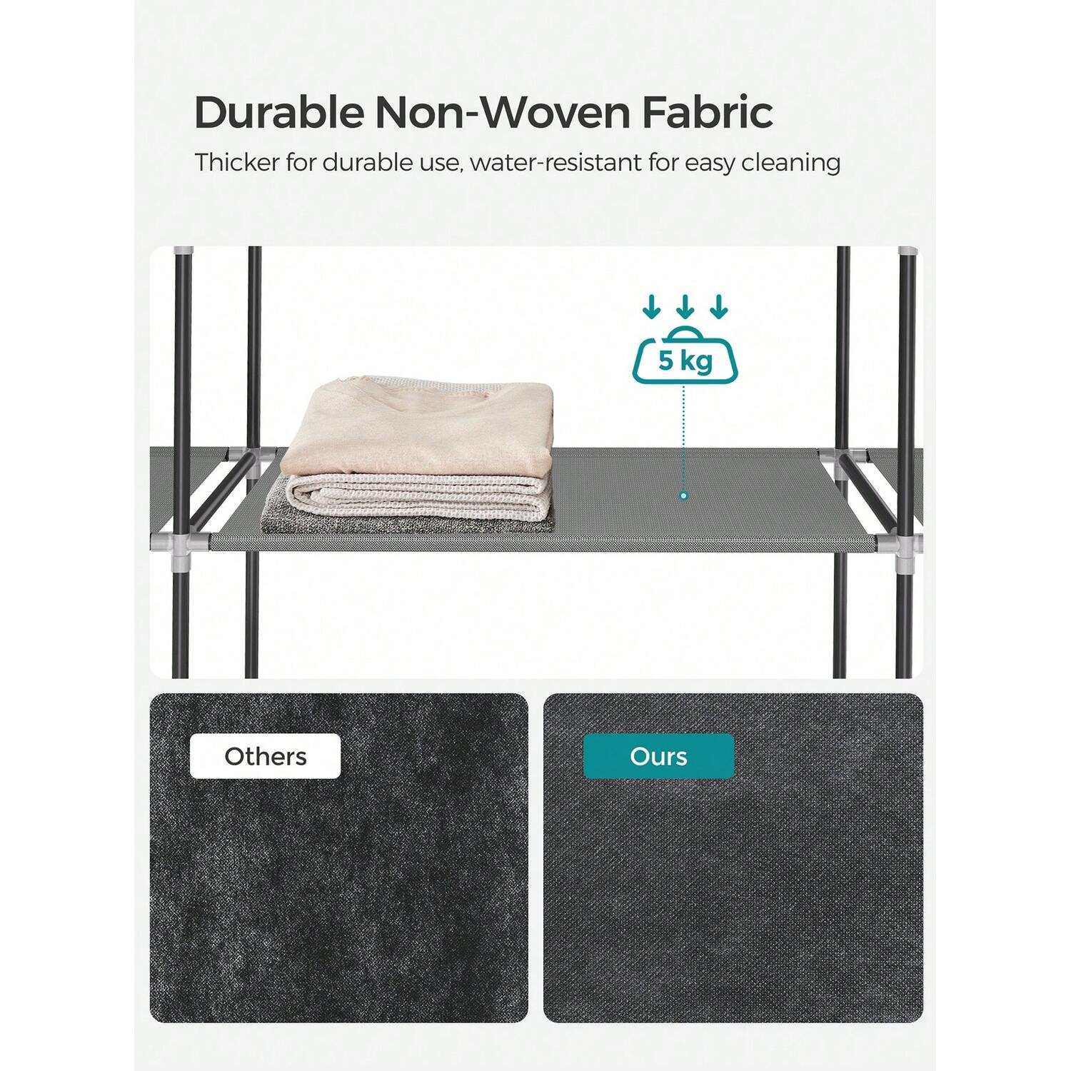 SONGMICS Portable Wardrobe with Rails