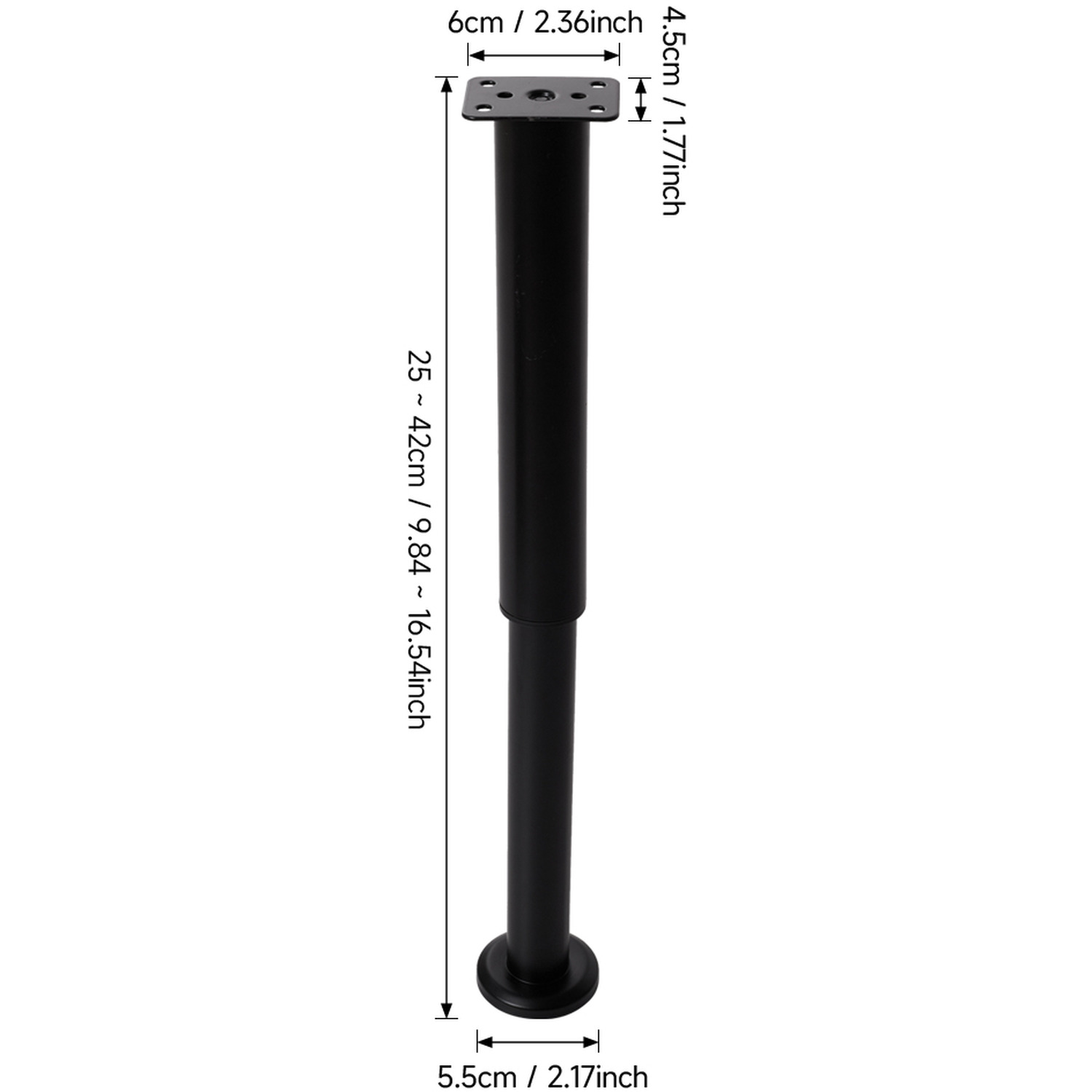 Set of 4 Adjustable Metal Furniture Legs