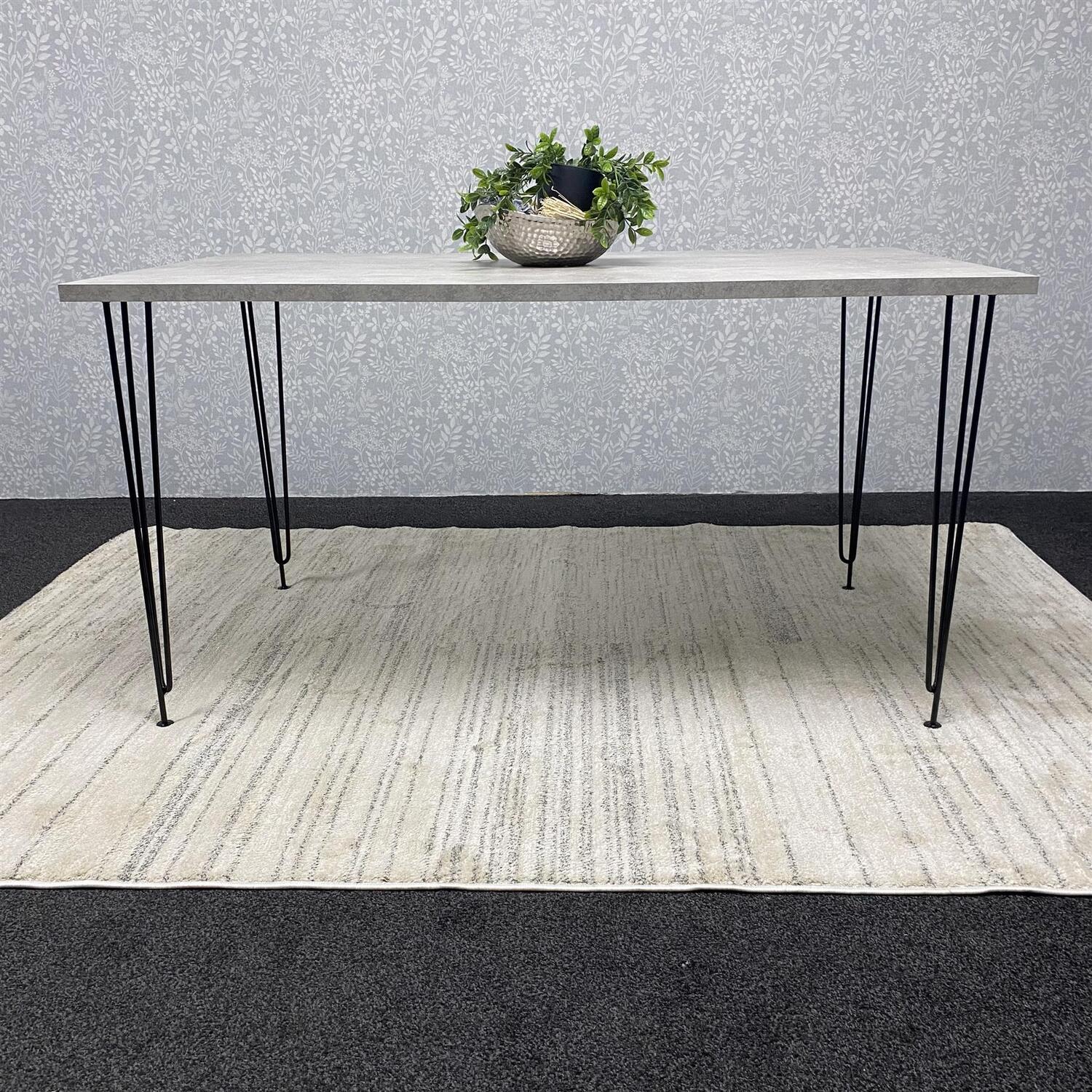 Modern Rectangular Dining Table with Hairpin Legs