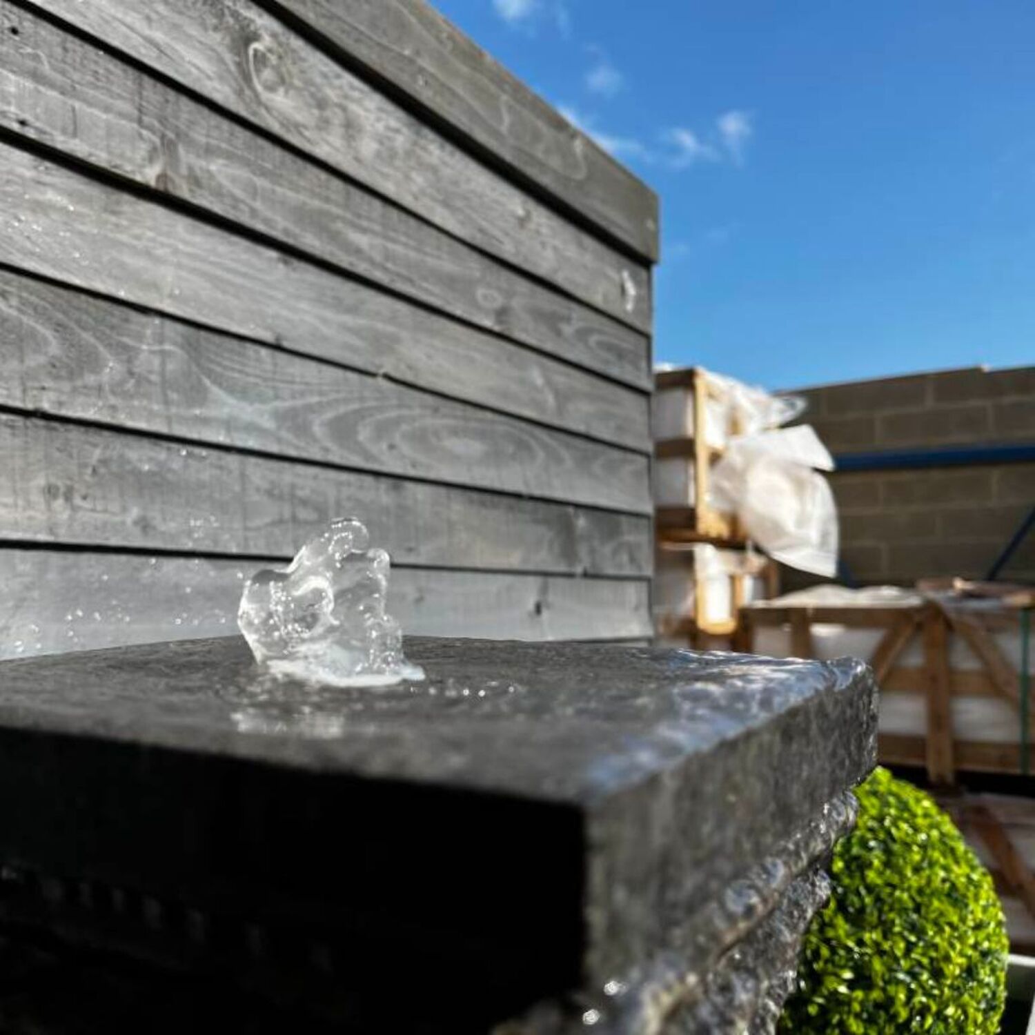 Granite Twist 60cm Natural Stone Solar Water Feature