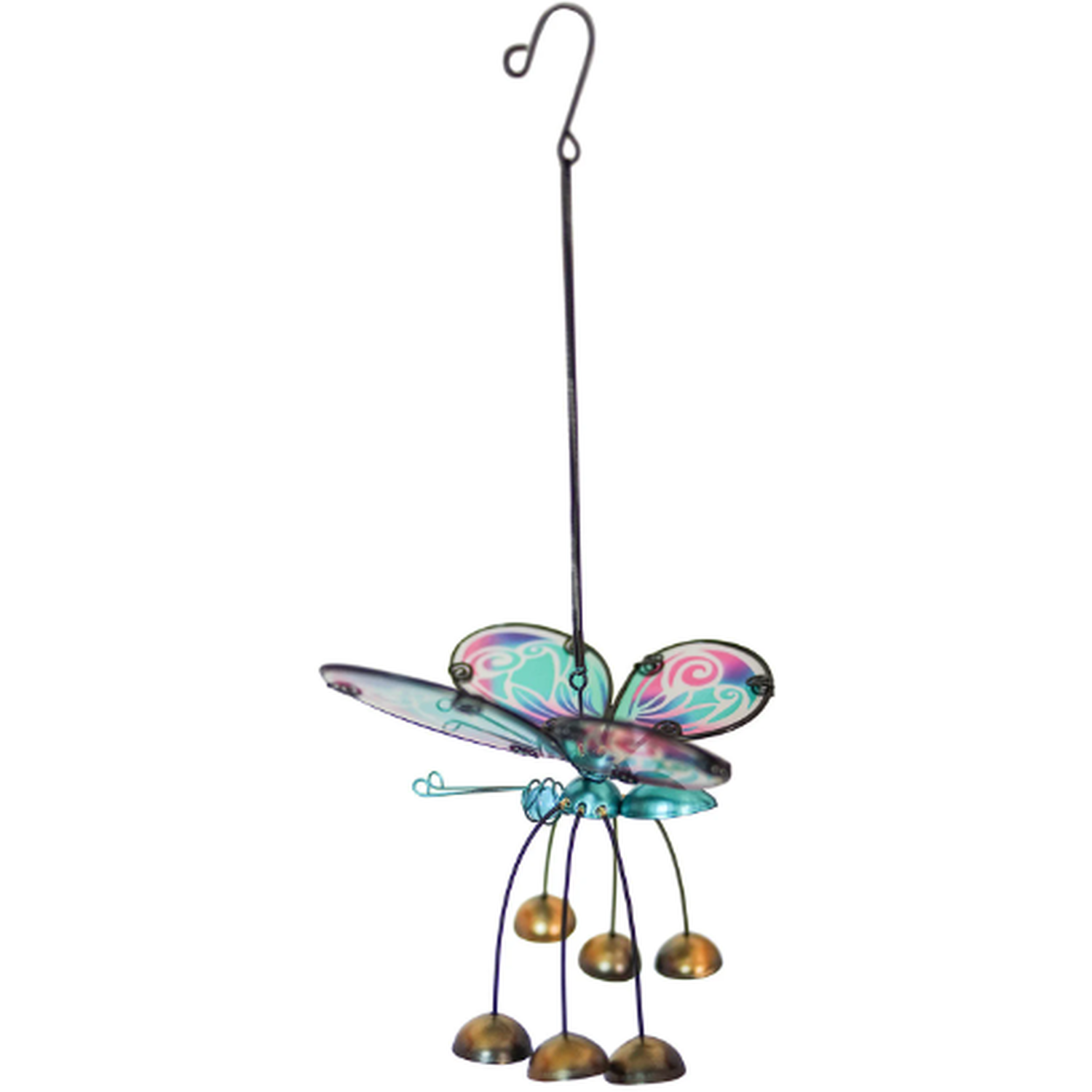 Glass Wing Fancy Butterfly Bobbin' Bells Tree Hanger Decoration