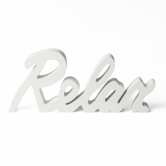 OHS Relax Sign Ornament Word Wood Figure New Home Bathroom Decor Gift