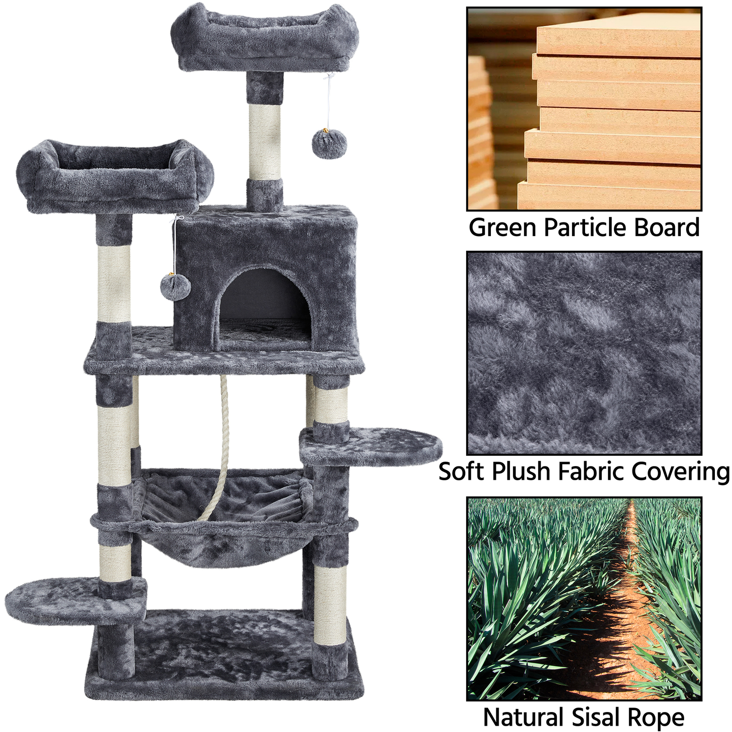 Large Cat Tree with Scratching Posts