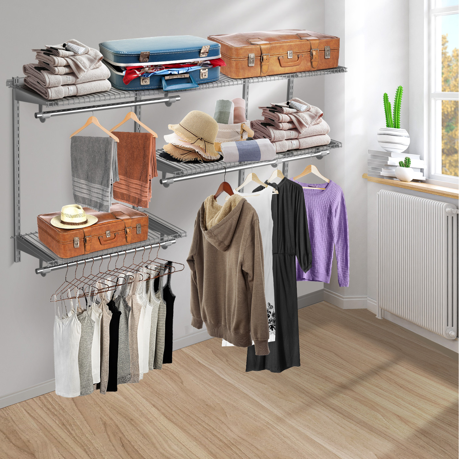 Costway Custom Closet Organizer Kit-Grey