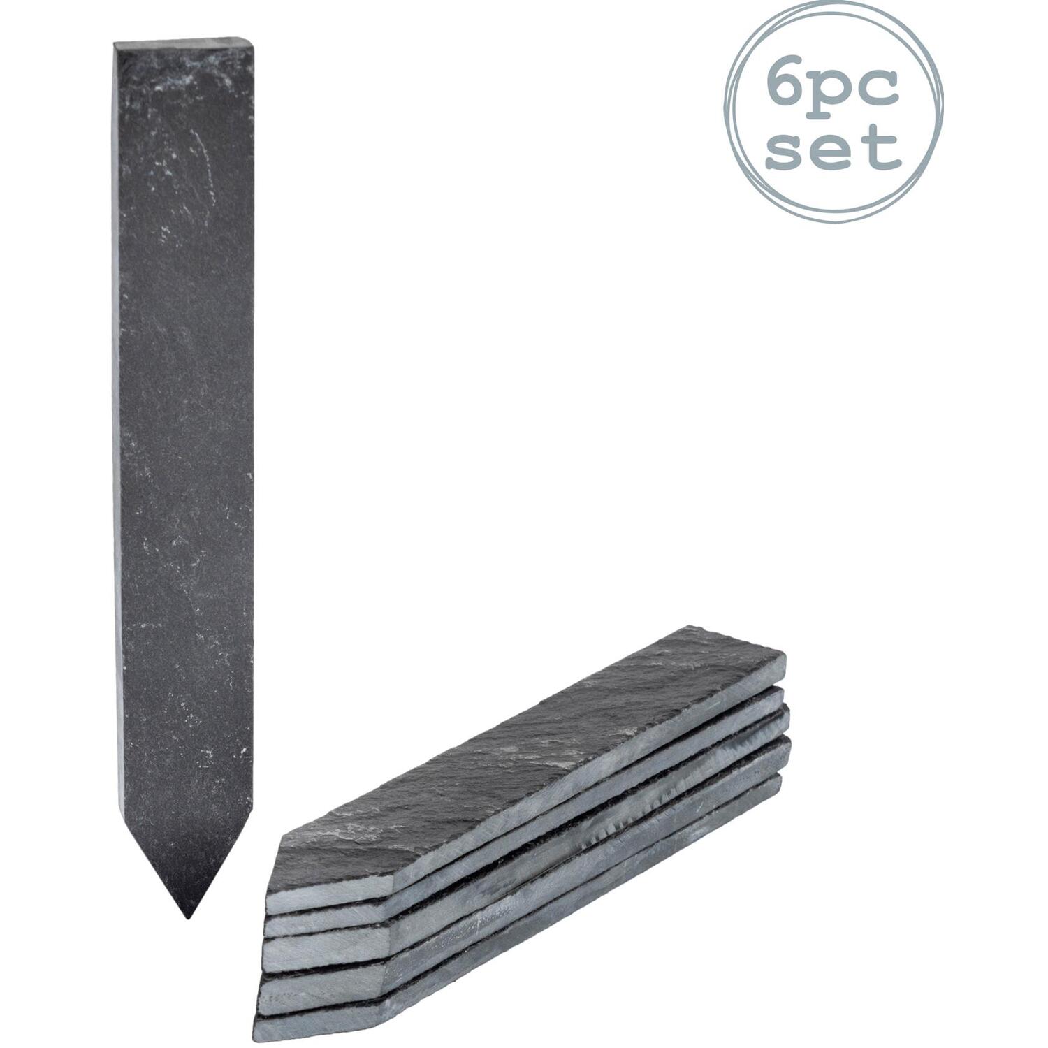 2x15.5cm Slate Plant Markers Natural Pack of 6
