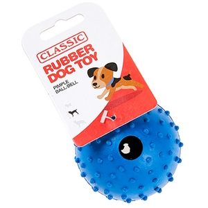 Rubber Pimple Ball with Bell Dog Toy