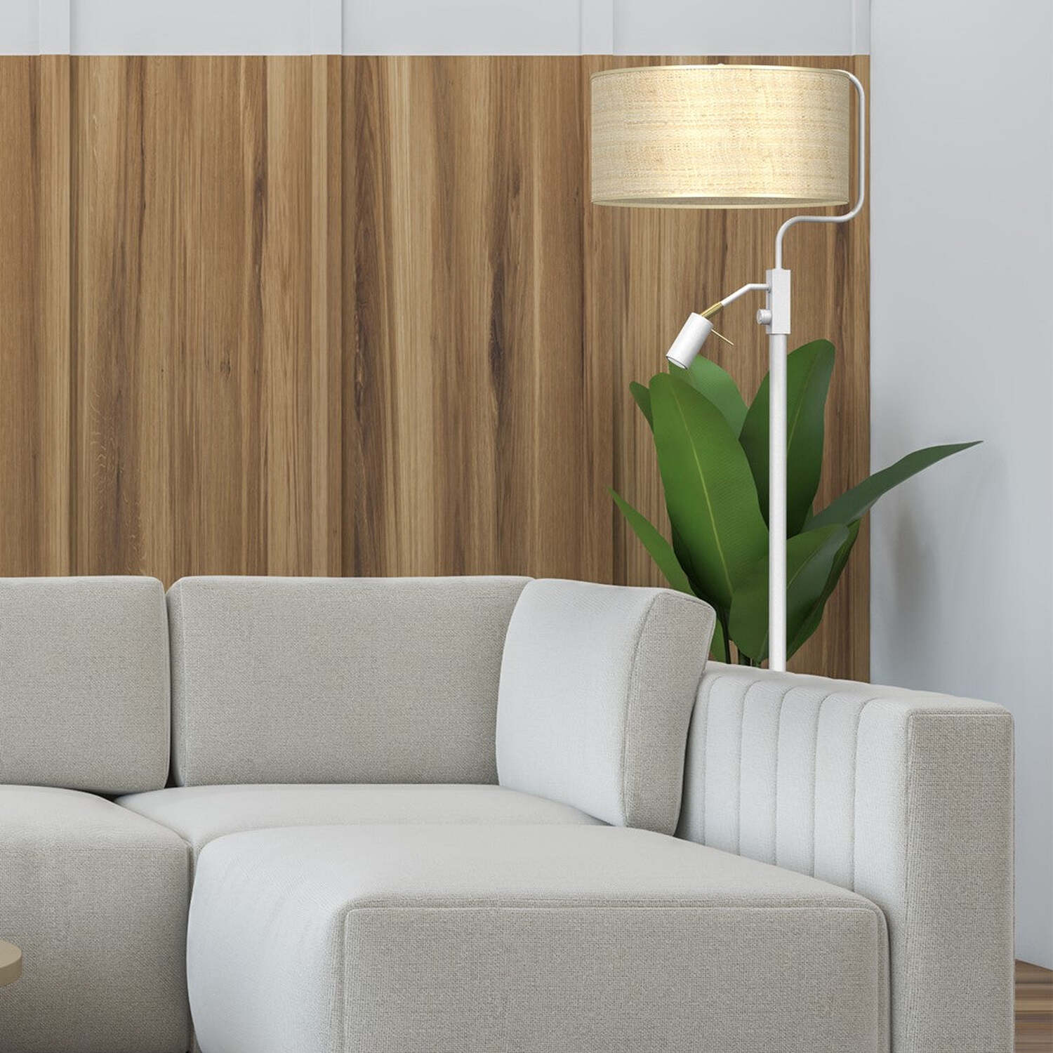 Milagro Floor Lamp Marshall White Rattan