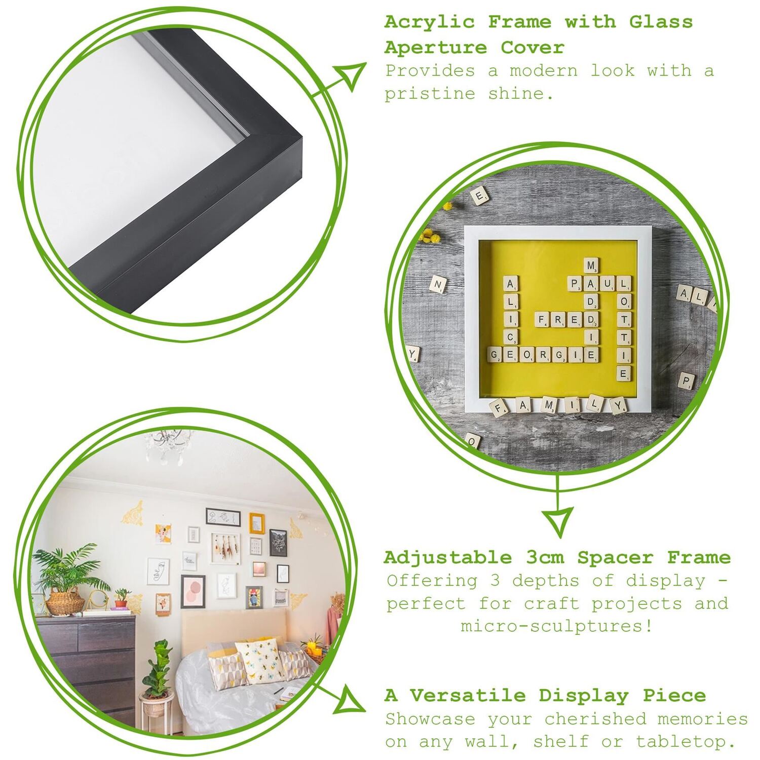 3D Box Photo Frame - 8x8" with 4x4" Mount - Pack of 2