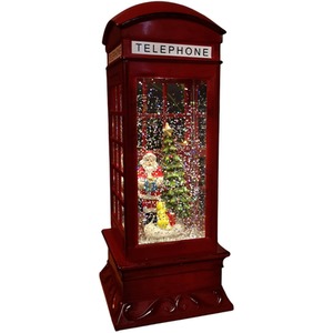 Light up SnowSwirl Santa in Call Box Christmas Decoration with LEDs