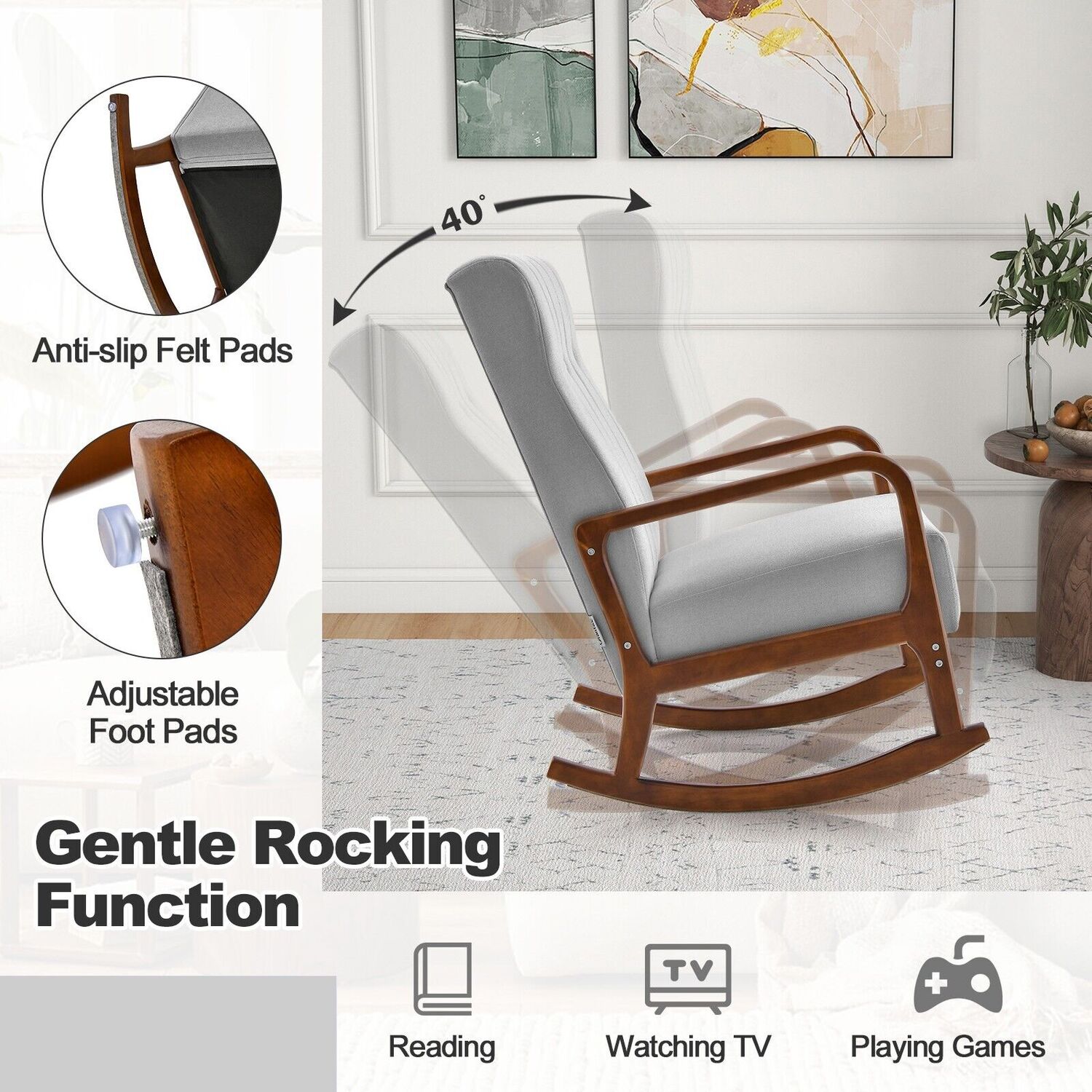 Leisure Rocking Chair and Footstool Set