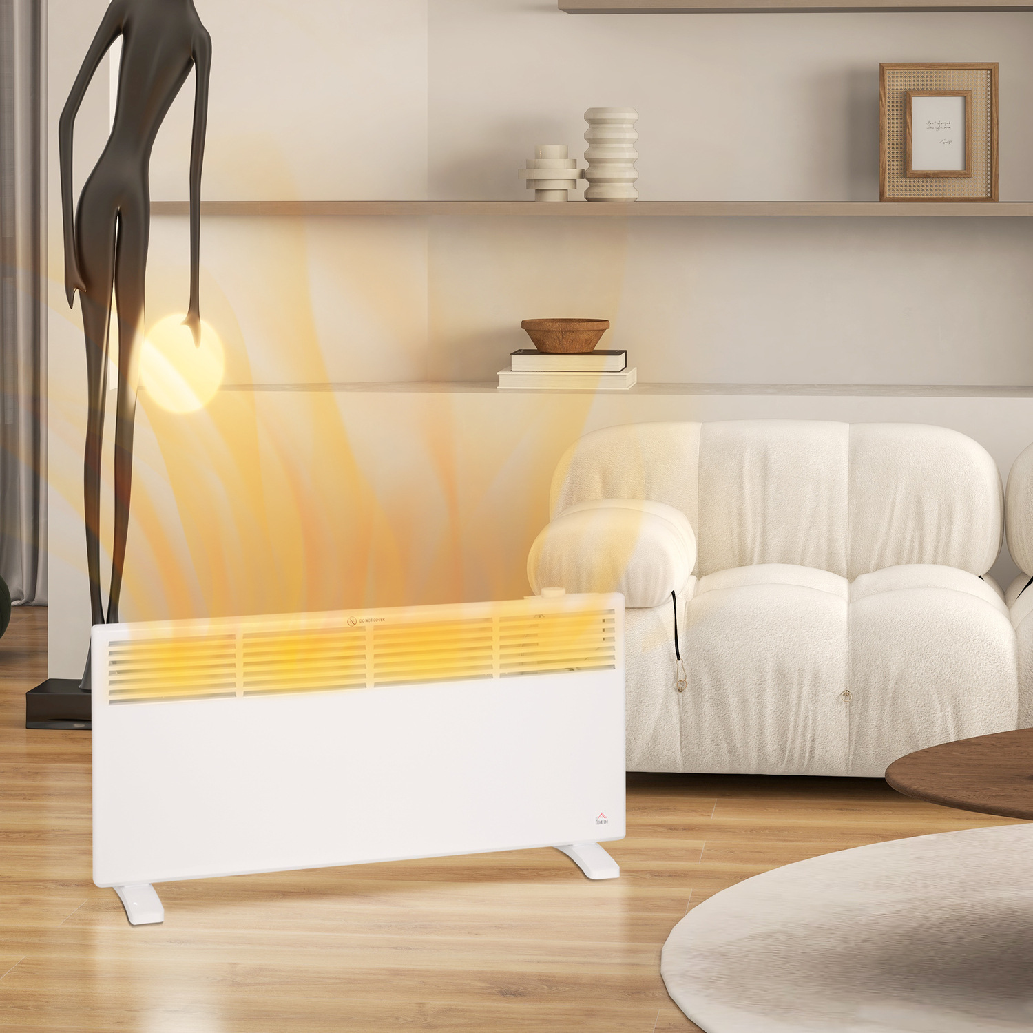 HOMCOM Portable Panel Heater Space Heater with Adjustable Temperate