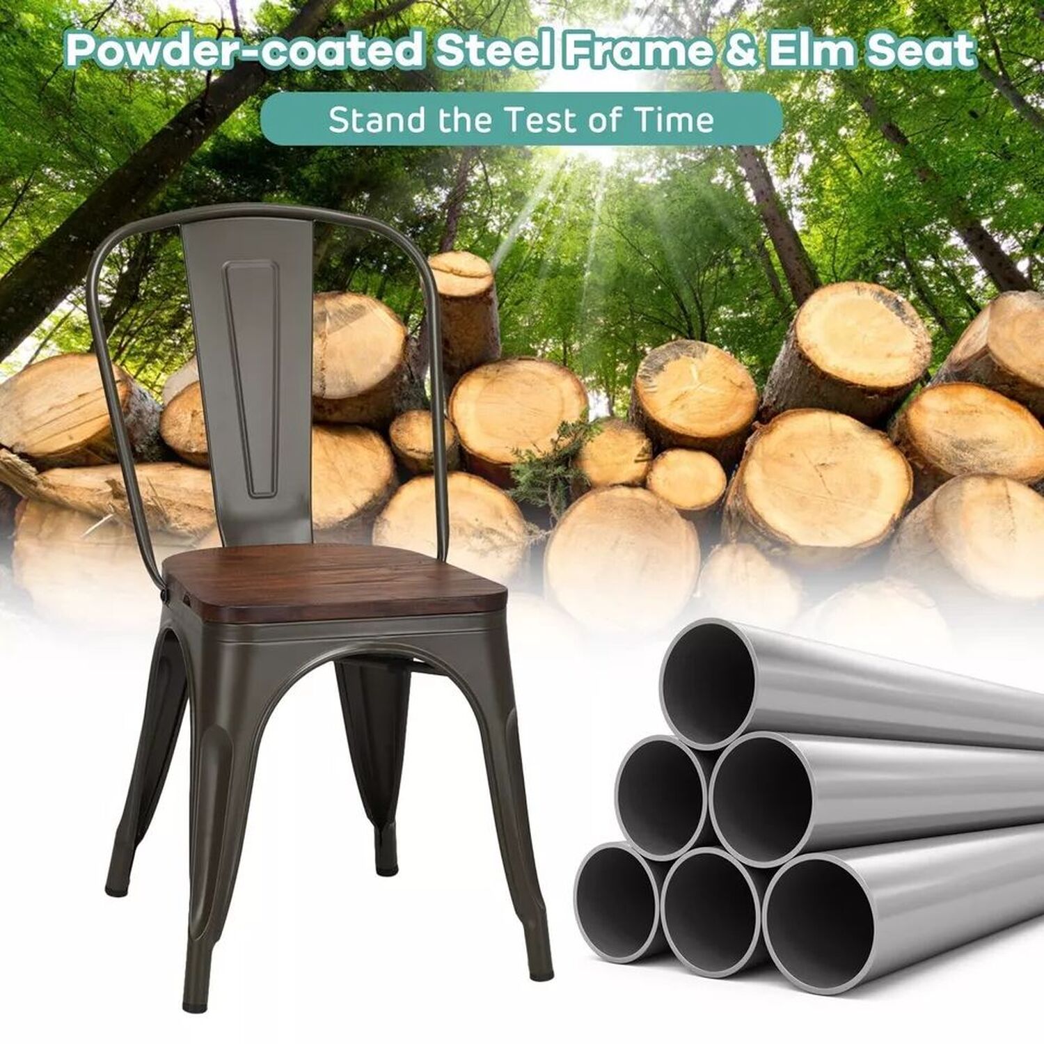 Set of 4 Stackable Outdoor Chairs