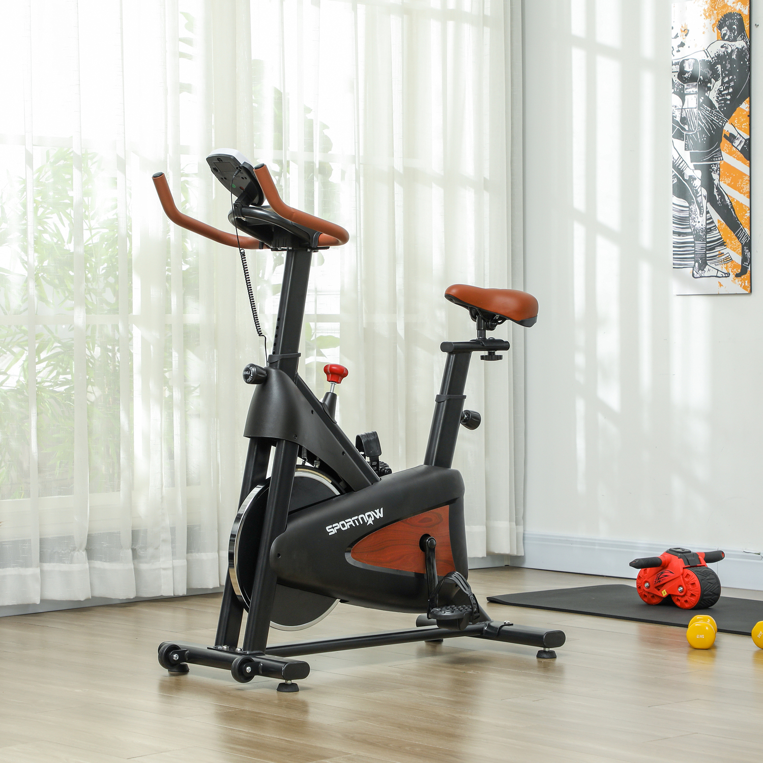 Quiet Stationary Exercise Bike with Adjustable Resistance