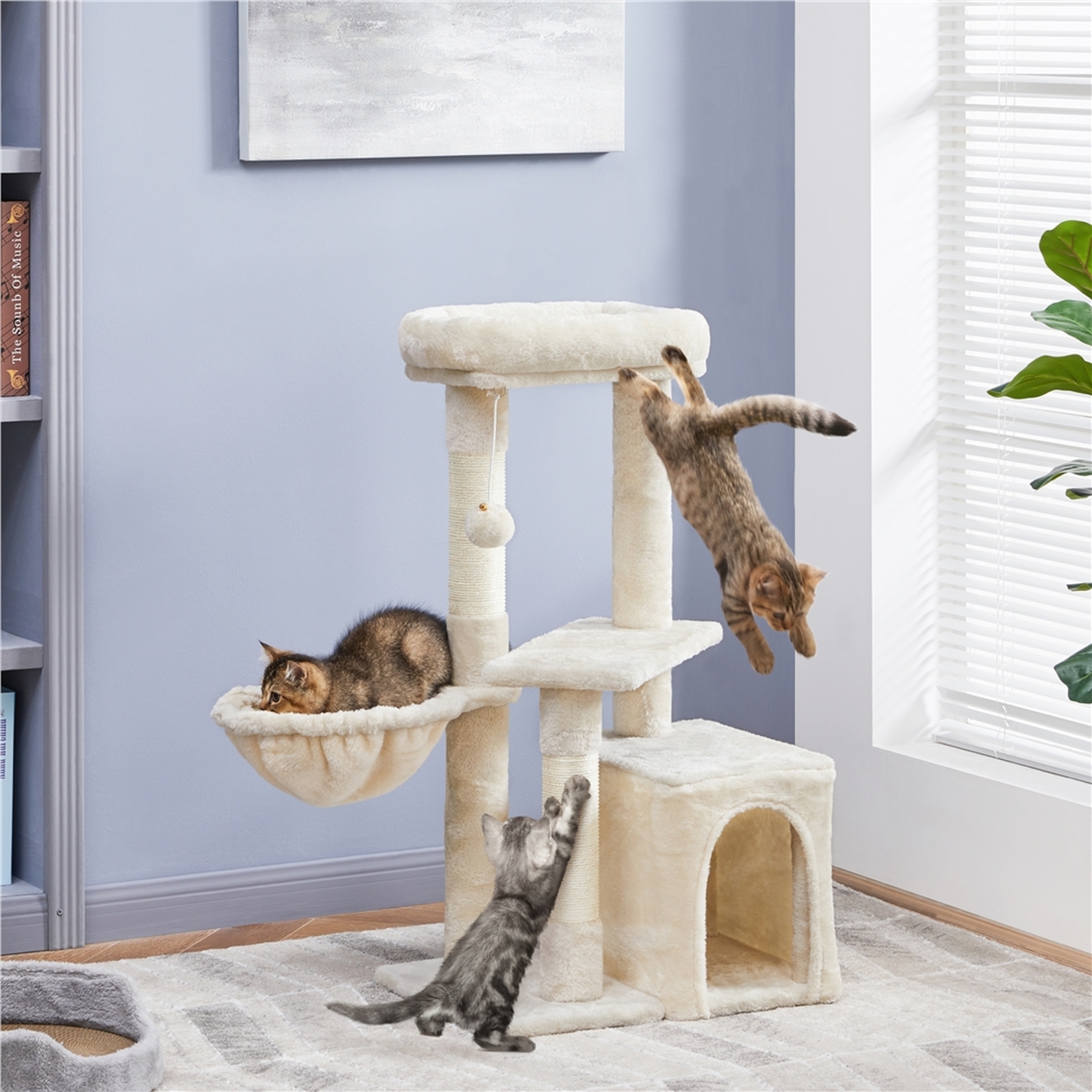 Small Cat Tree with Sisal Ropes Posts for Kittens