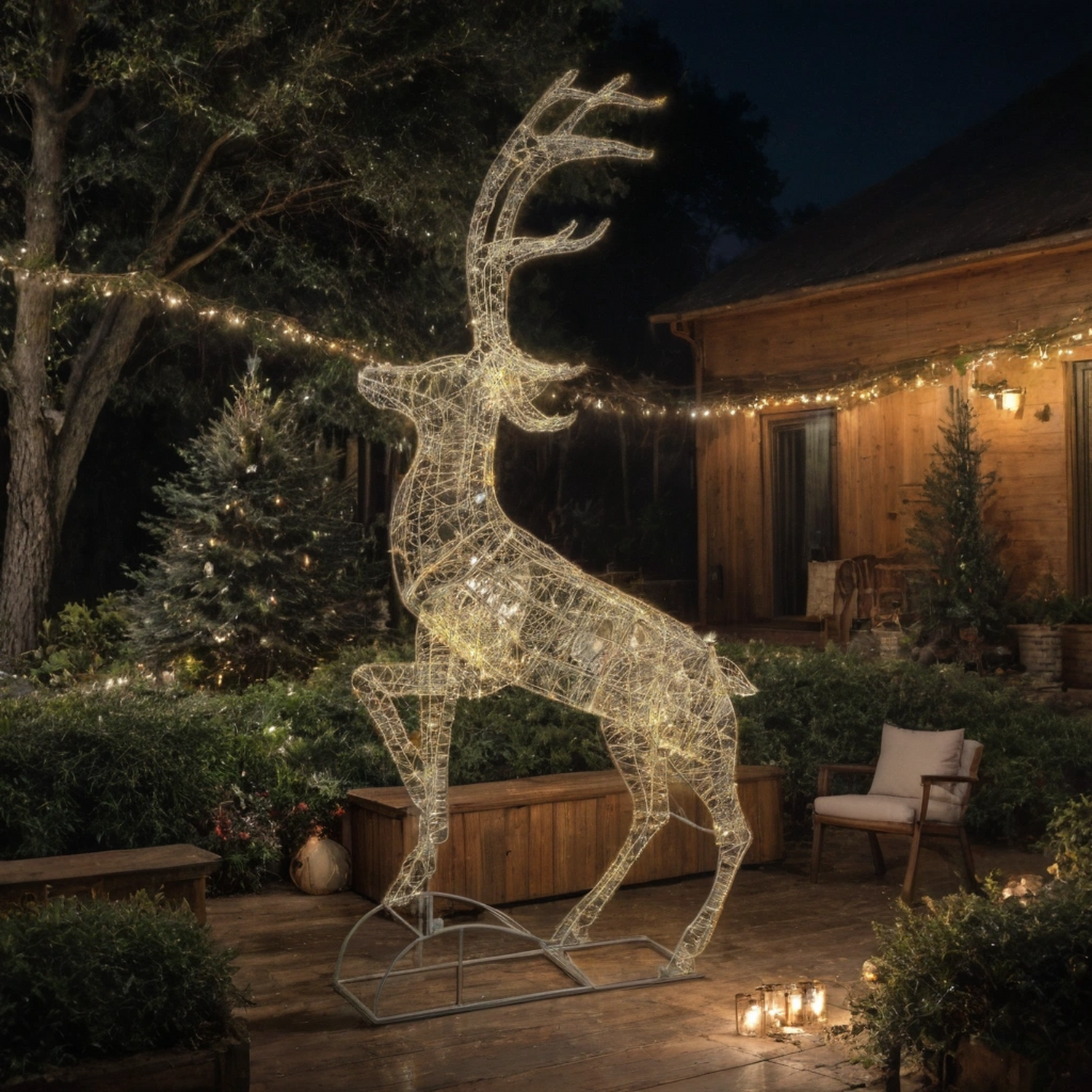 SnowTime Metal Stag with Raised Leg