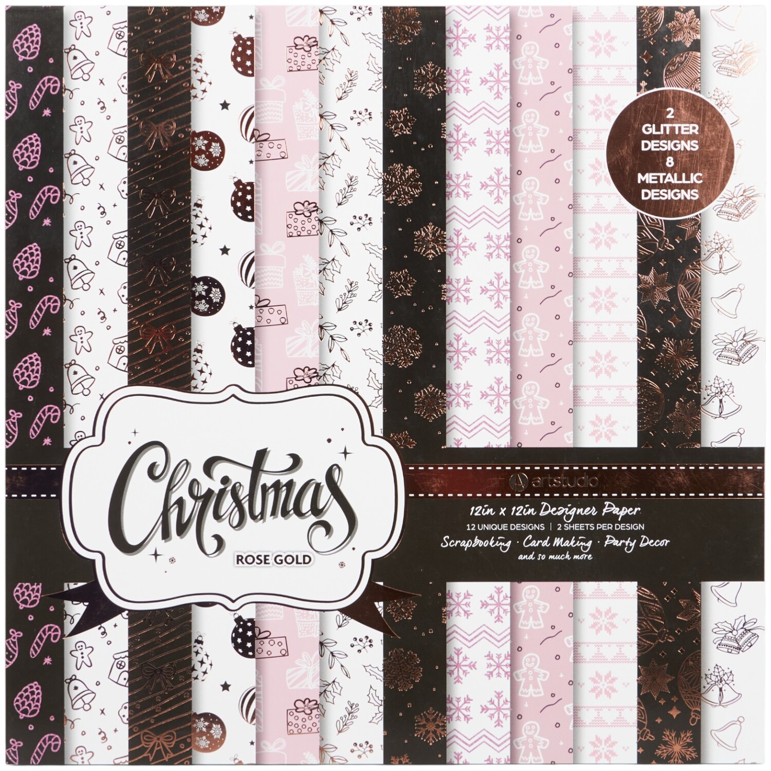Metallic Foiled Christmas Paper Pad
