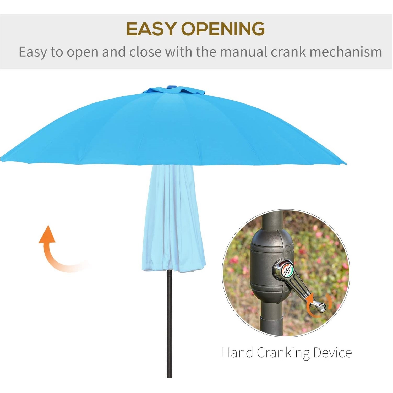 2.6m Round Curved Adjustable Parasol
