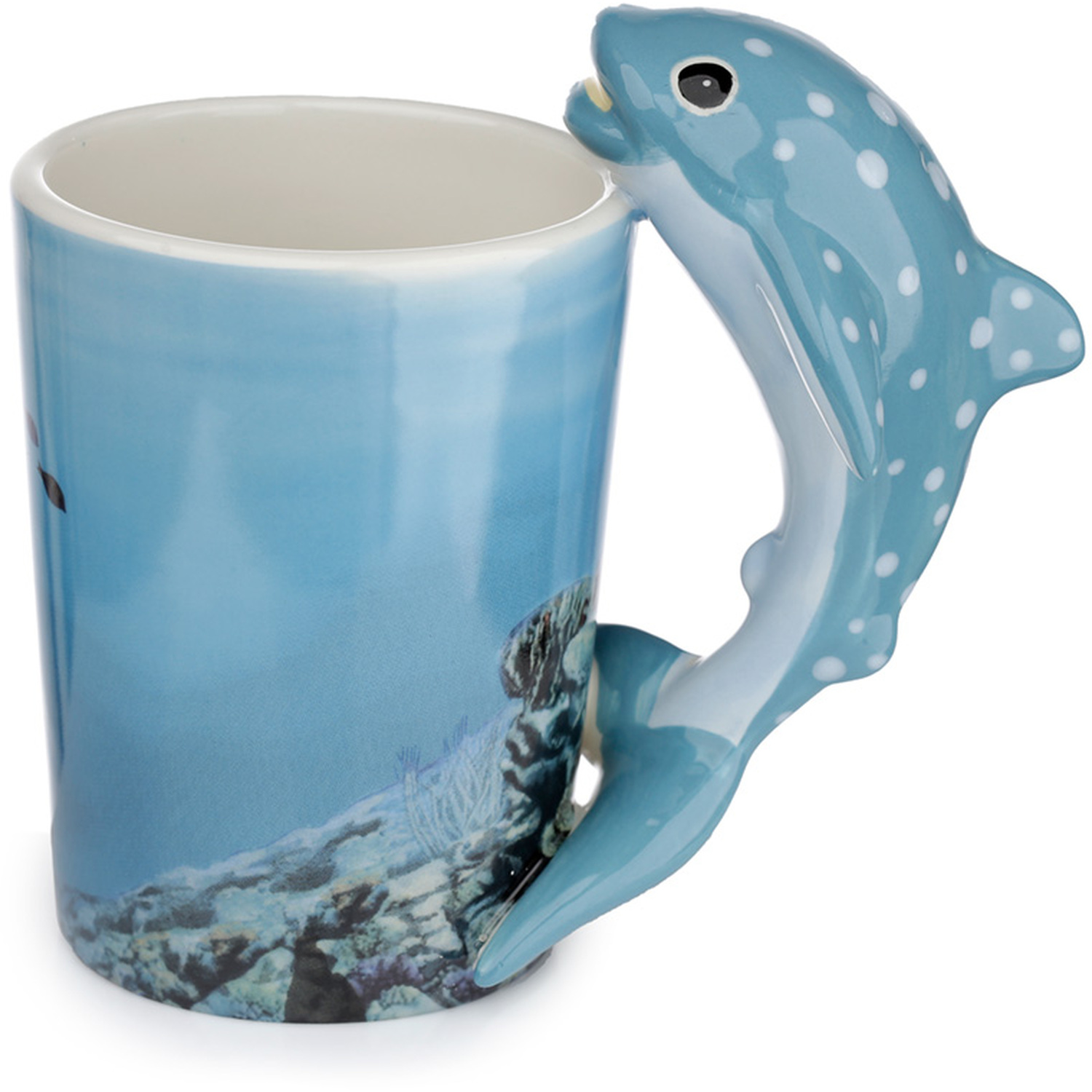 Novelty Ceramic Shaped Handle Mug - Whale Shark