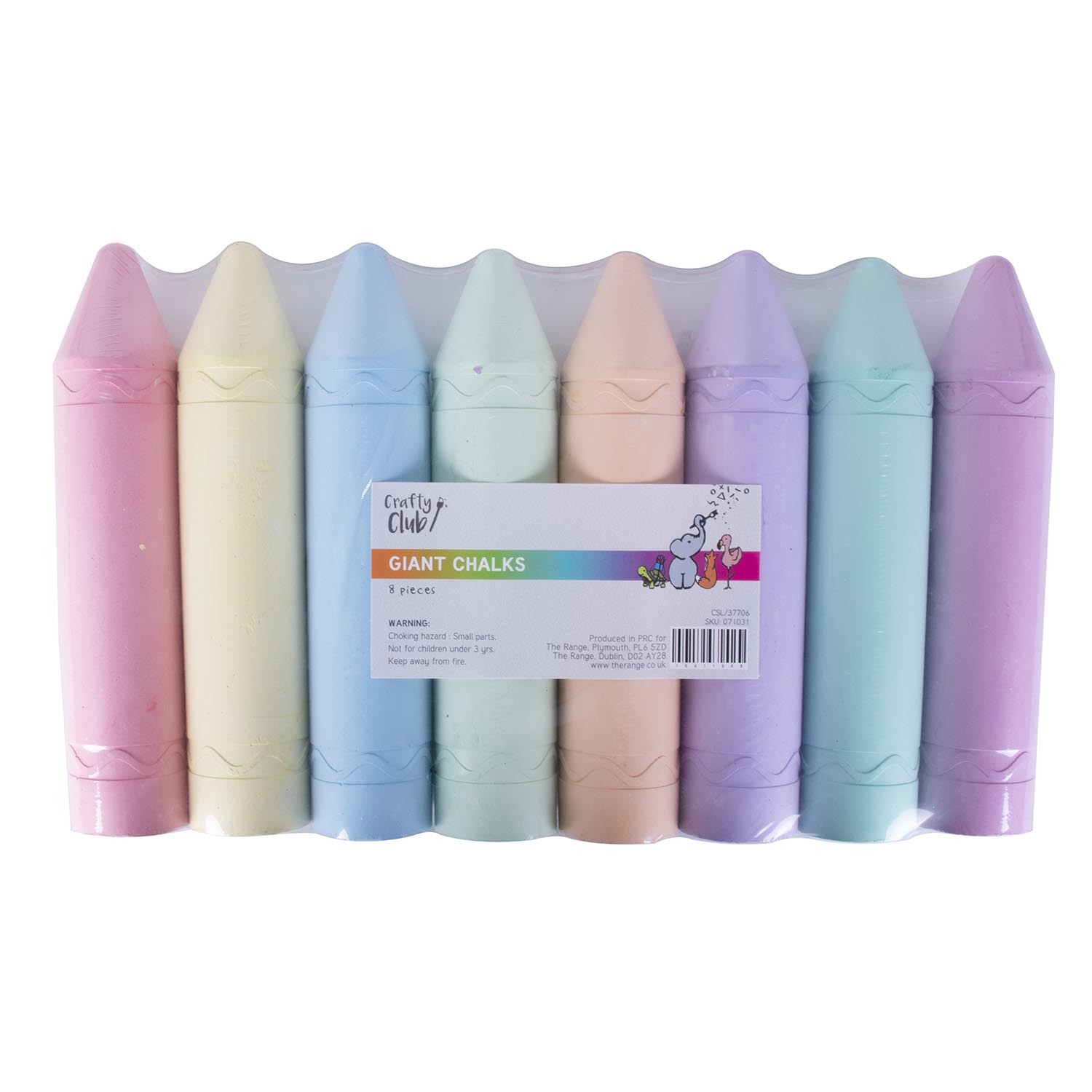 Pack of 8 Pastel Giant Chalks
