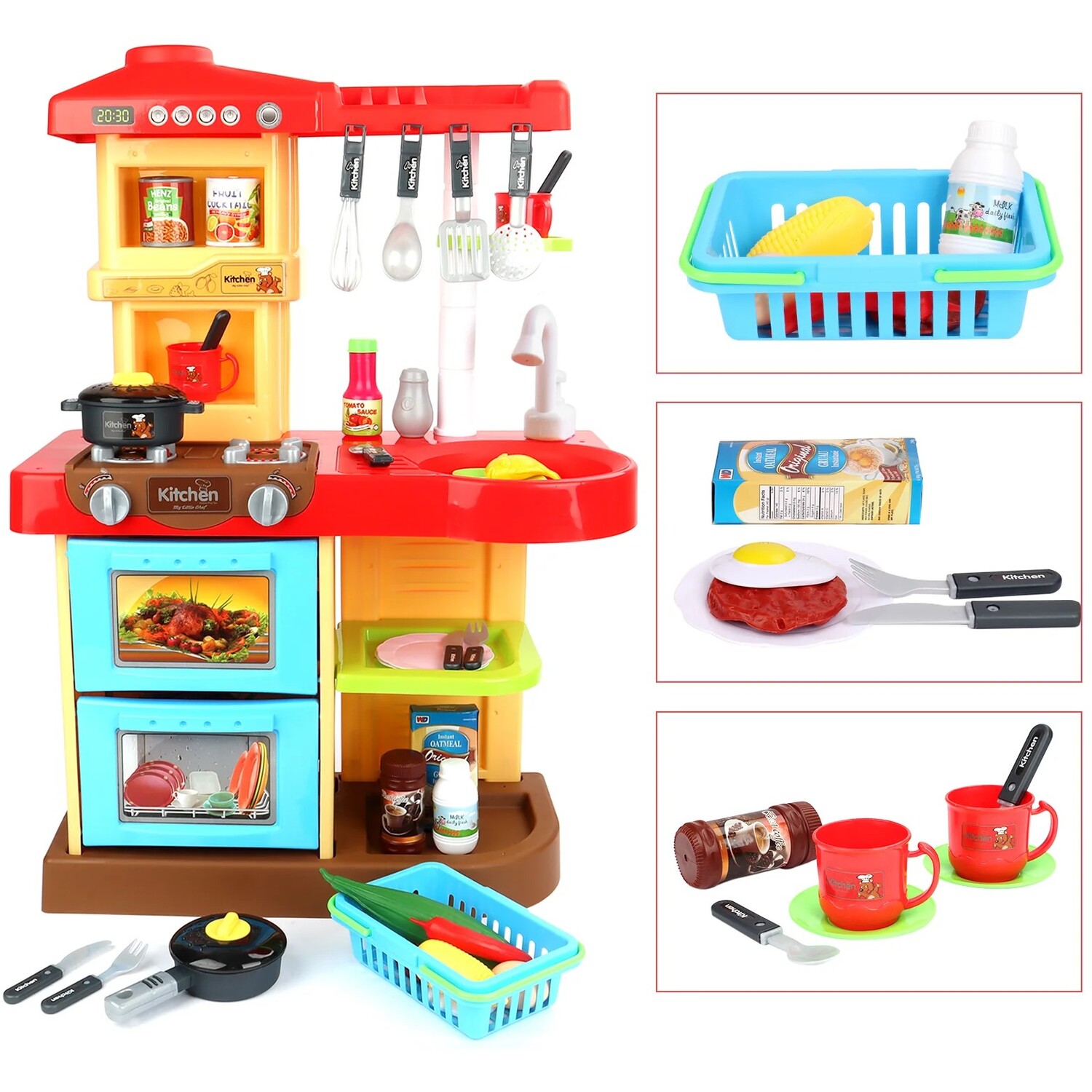 Kitchen Toy with Light, Sound and 30 Accessories
