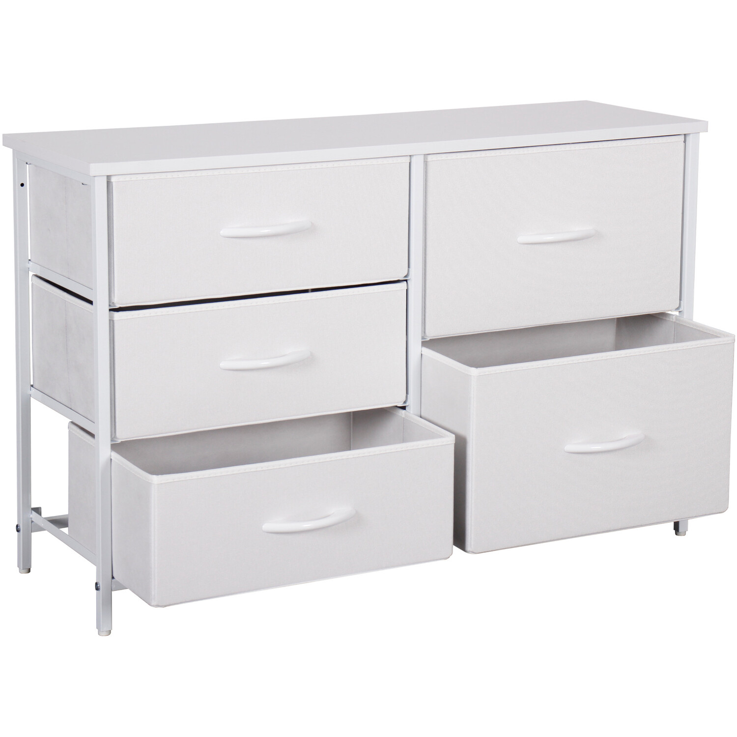 Chest Of Drawers With Metal Frame, 5 Large Deep Fabric Drawers
