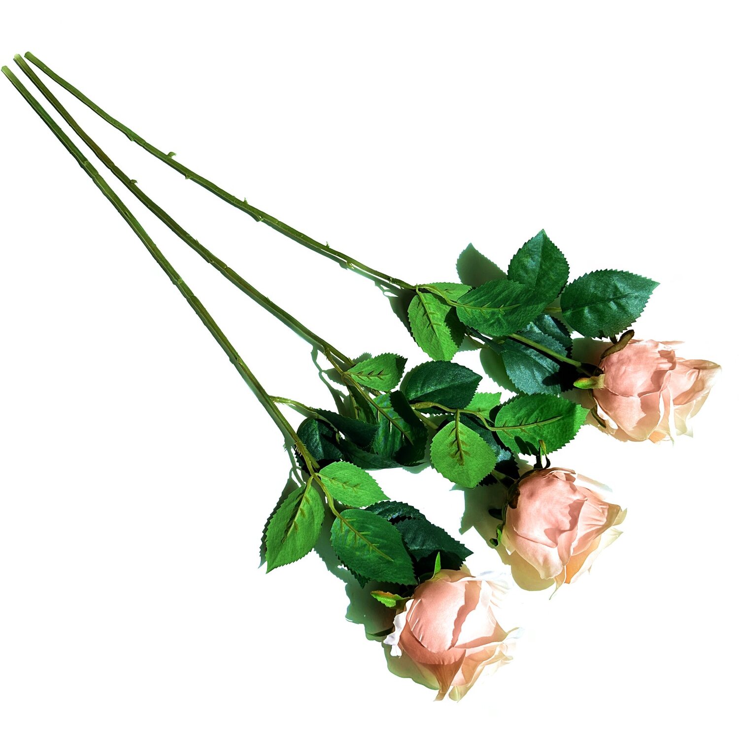 Artificial Coral Pink Rose Flower Stems