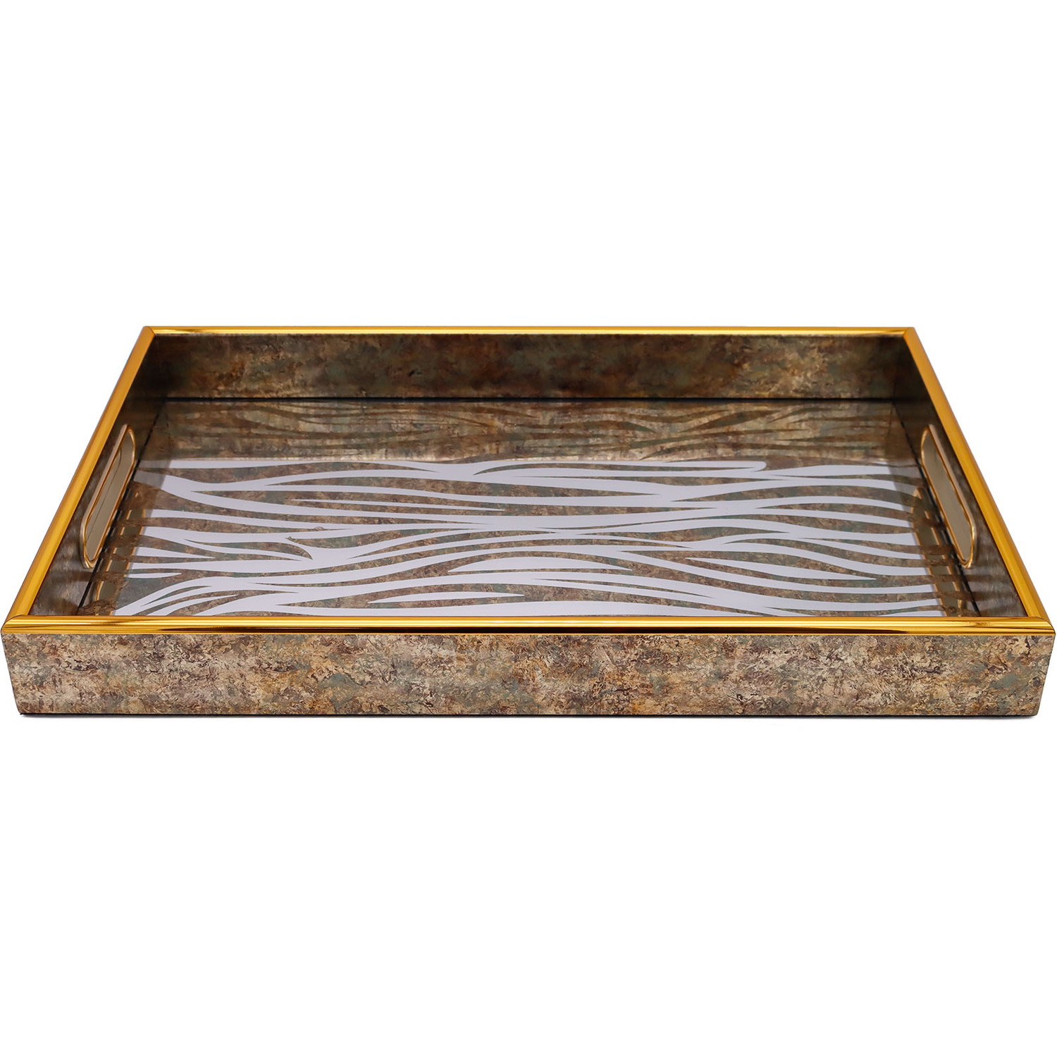 Rectangular Zebra Print Decorative Tray