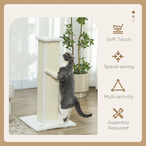 PawHut 81cm Cat Scratching Post with Natural Jute Rope and Hanging Ball