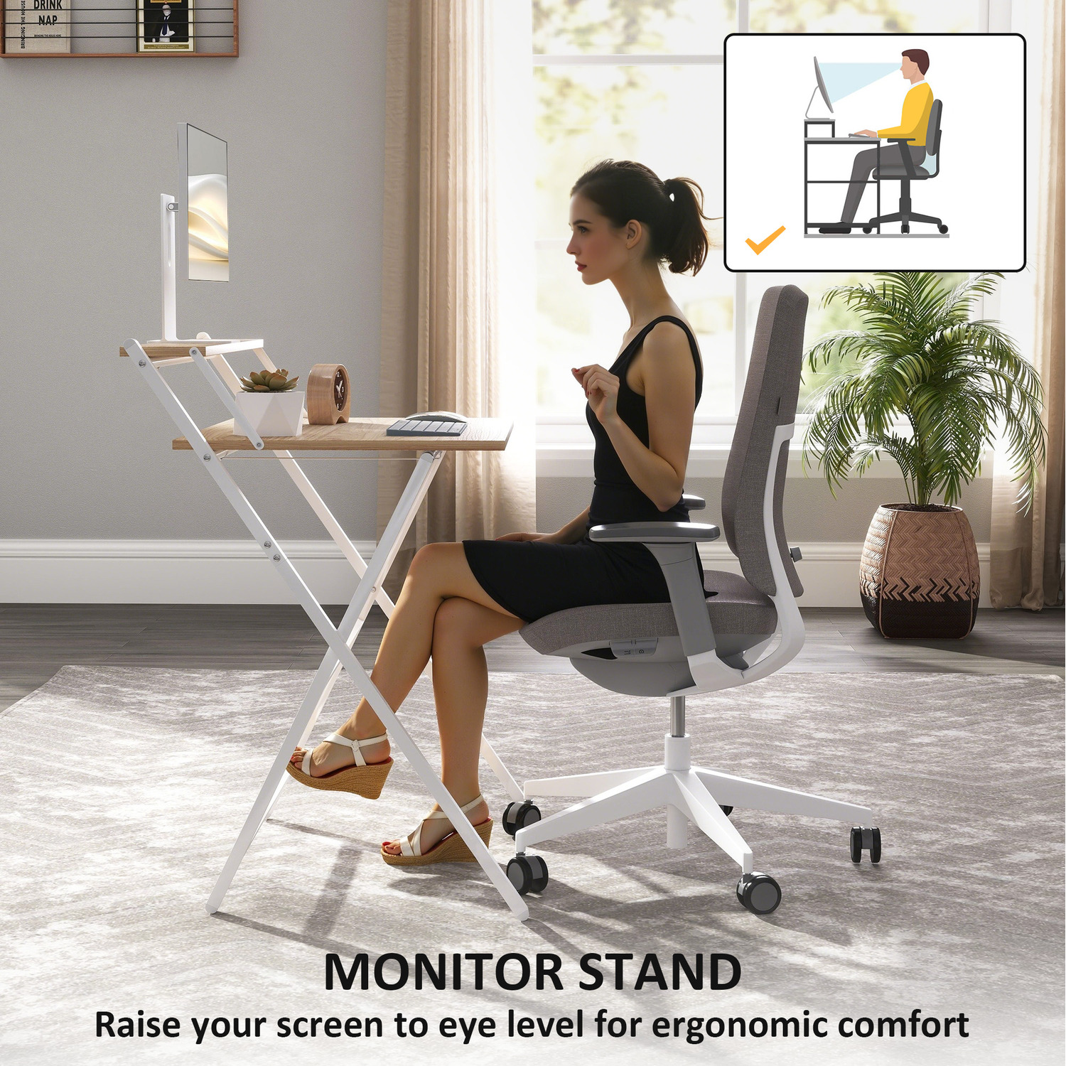 HOMCOM Folding Computer Table
