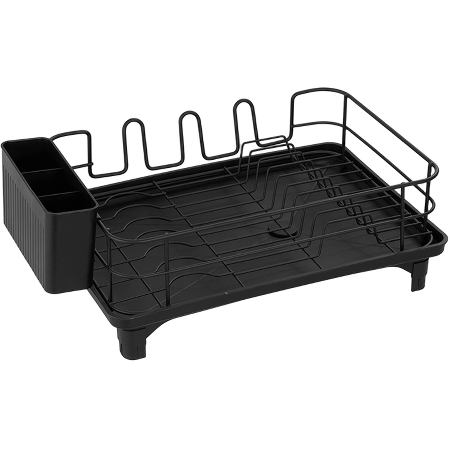 Lifeideas Carbon Steel Dish Drainer with Rotating Telescopic Drainage Pipe