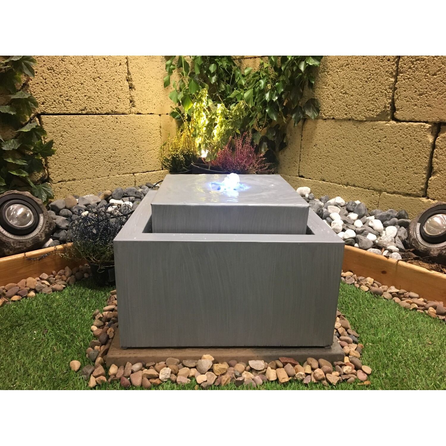 Zinc Cube Modern Metal Water Feature