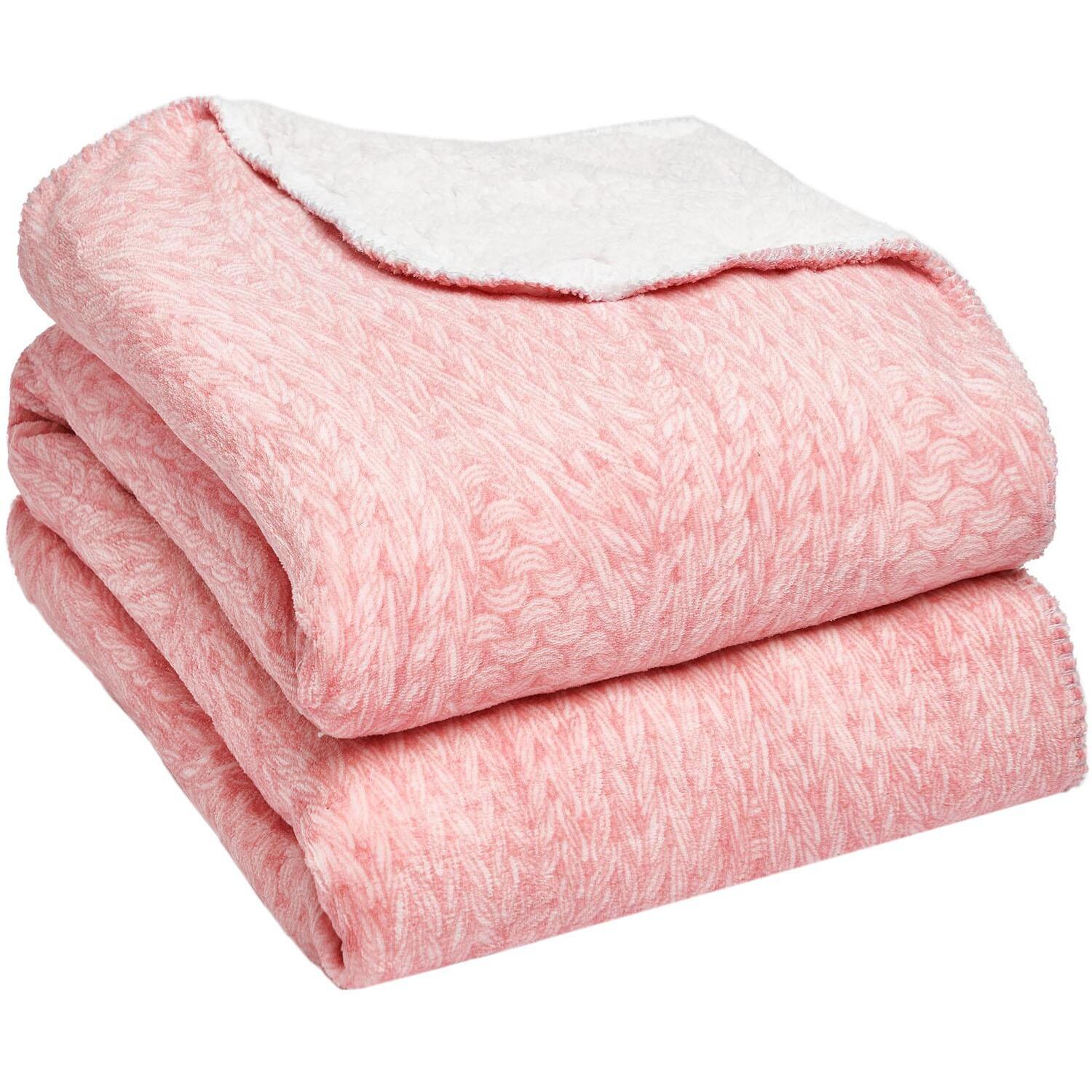 Dreamscene Chunky Knit Print Sherpa Fleece Throw