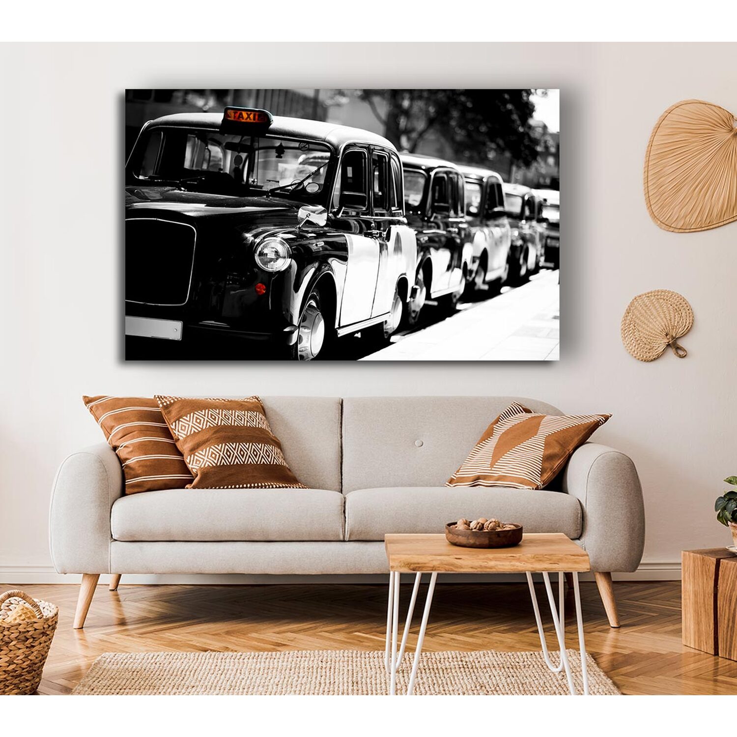 London Black Cabs Canvas Print Wall Art