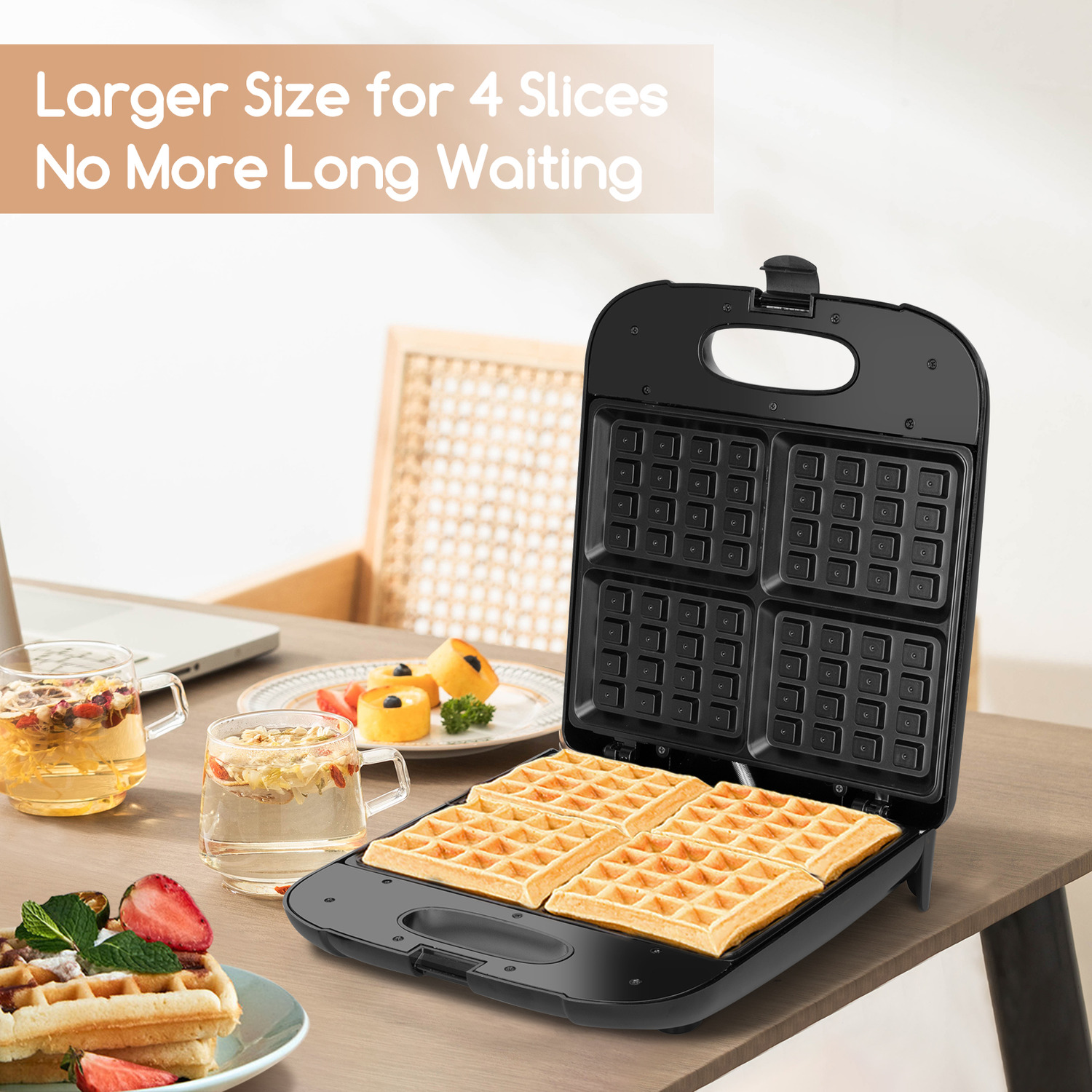 4 Slice Waffle Maker Iron for Family
