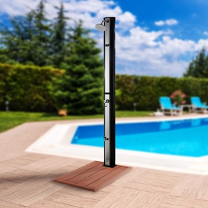 Base Element for Solar Shower and Pool Ladder