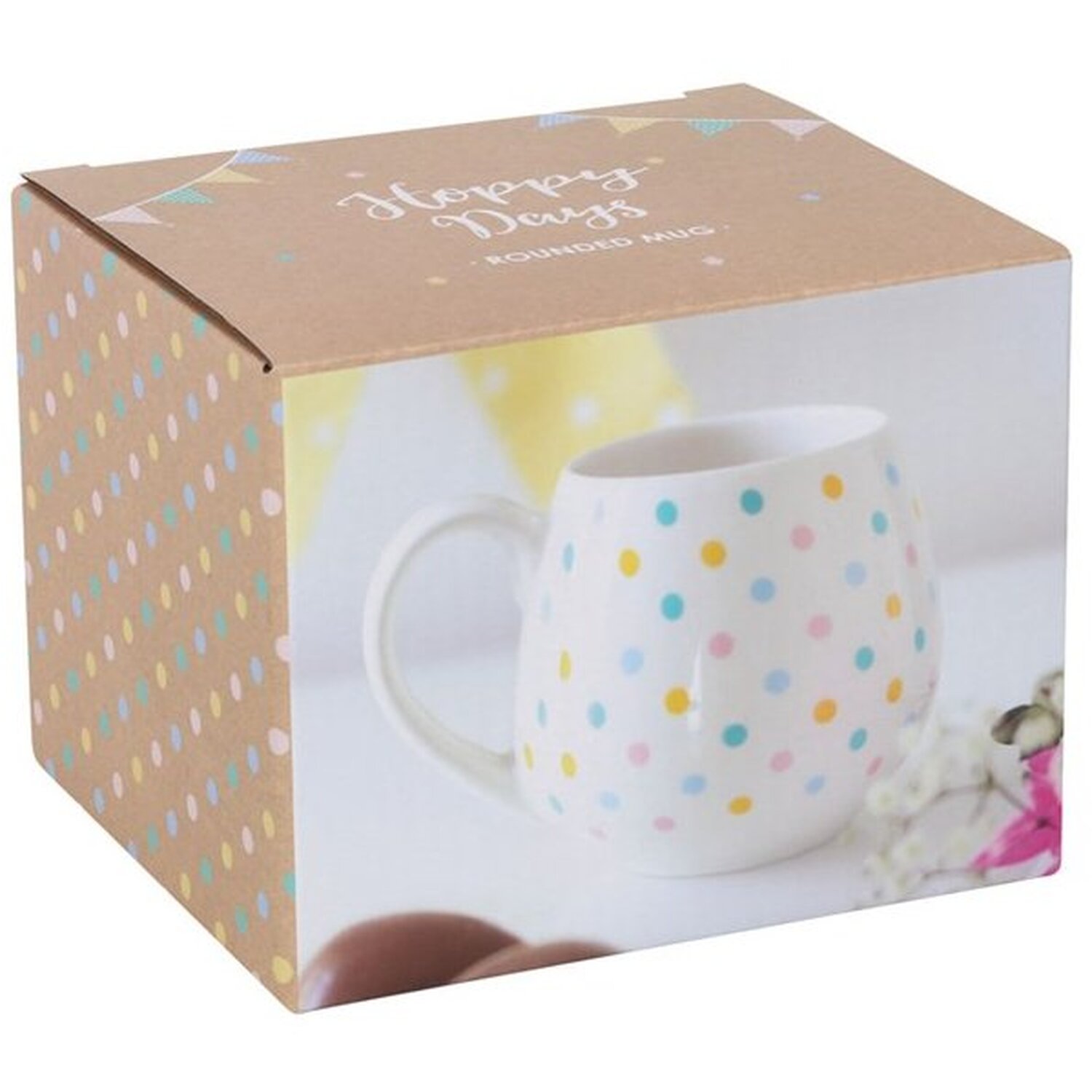 Spotted Rounded Mug Spotted Rounded Mug with Pastel Polka Dot Print