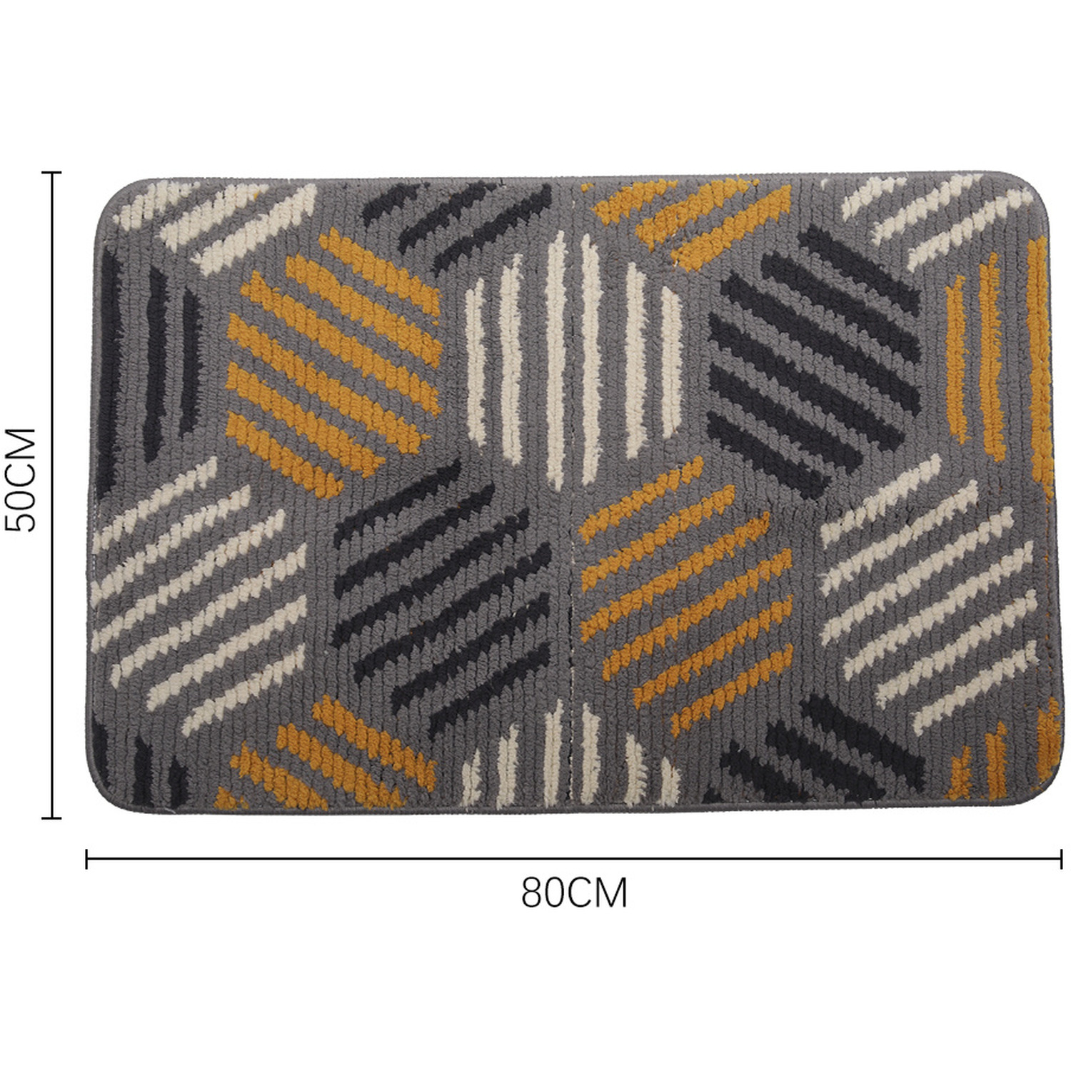 Absorbent Hexagonal Patterned Bathroom Mat