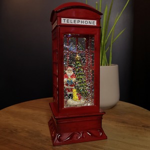 Light up SnowSwirl Santa in Call Box Christmas Decoration with LEDs